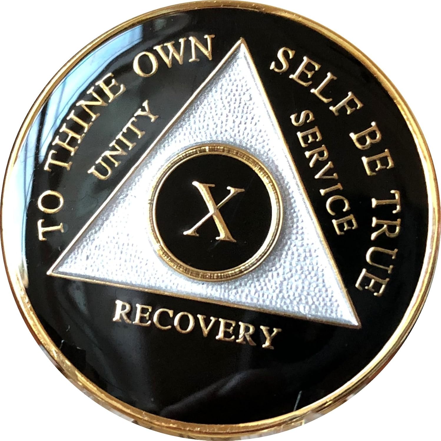 Amazon.com: Recovery Mint 1-50 Year AA Medallion Glossy Black Tri-Plate ...