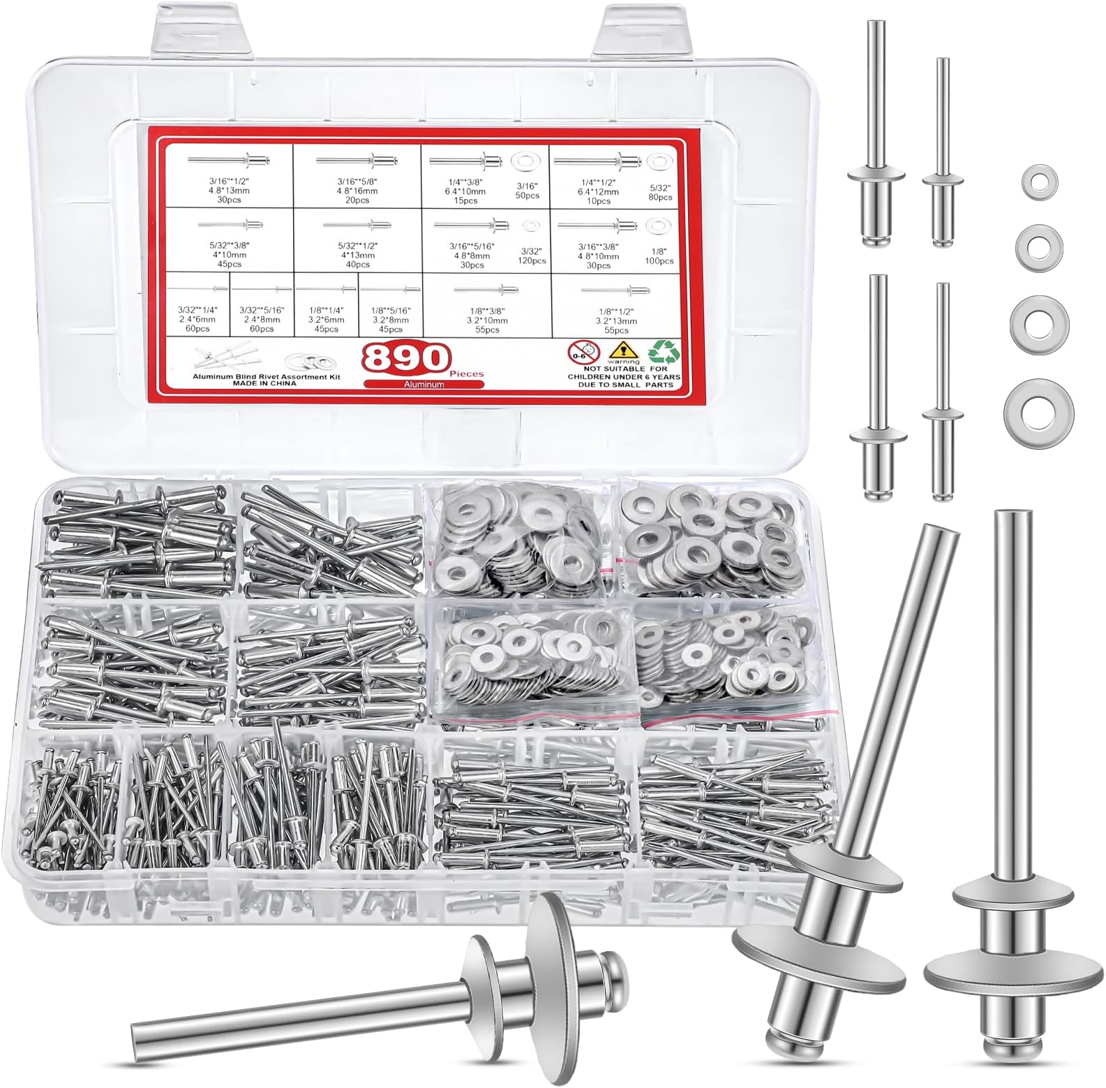 Amazon.com: Stanley Paa54-5B Aluminum Rivets, 5/32 Inch X 1/4 Inch ...