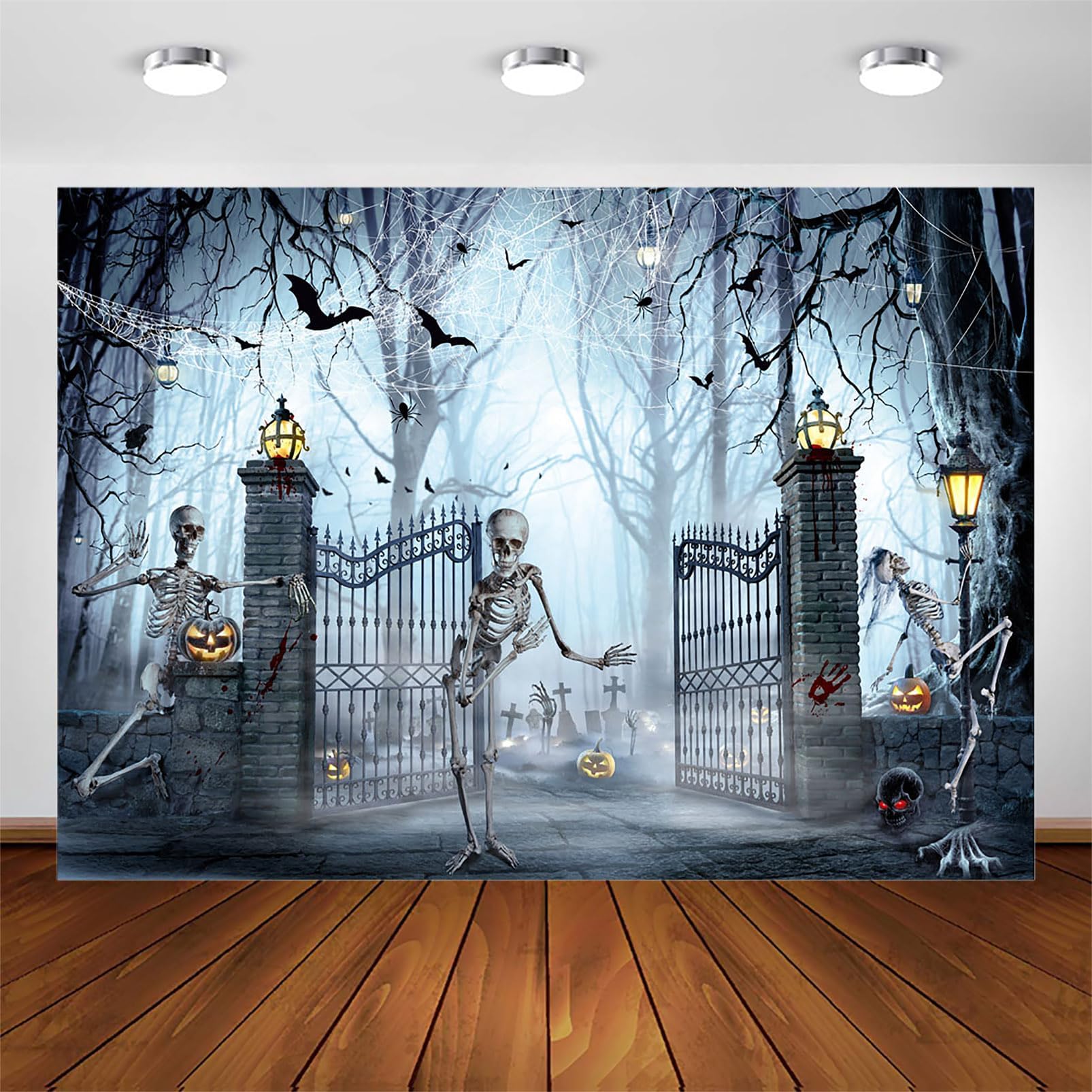 Amazon.com : Avezano Halloween Backdrop Horrible Cemetery Scary Forest ...
