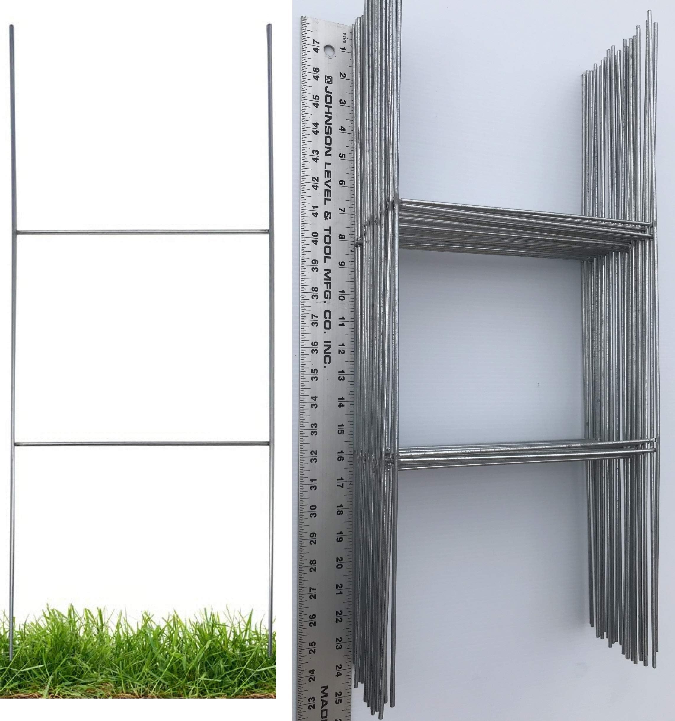 Amazon.com : 50 Heavy Duty Metal Stake 30 x10 inch Double H-Frame Wire ...