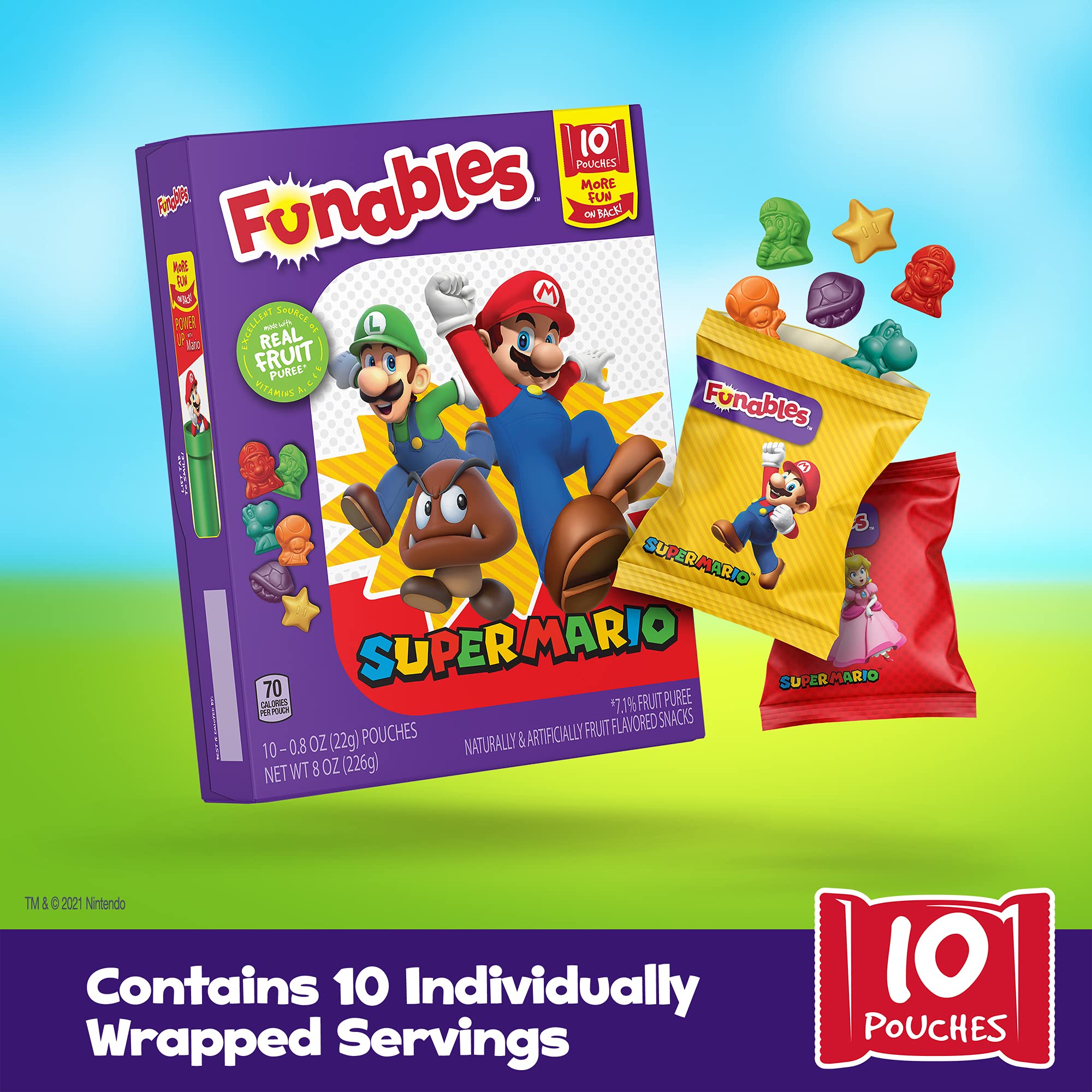 Snapklik.com : Funables Fruit Snacks, Super Mario Shaped Fruit Flavored ...