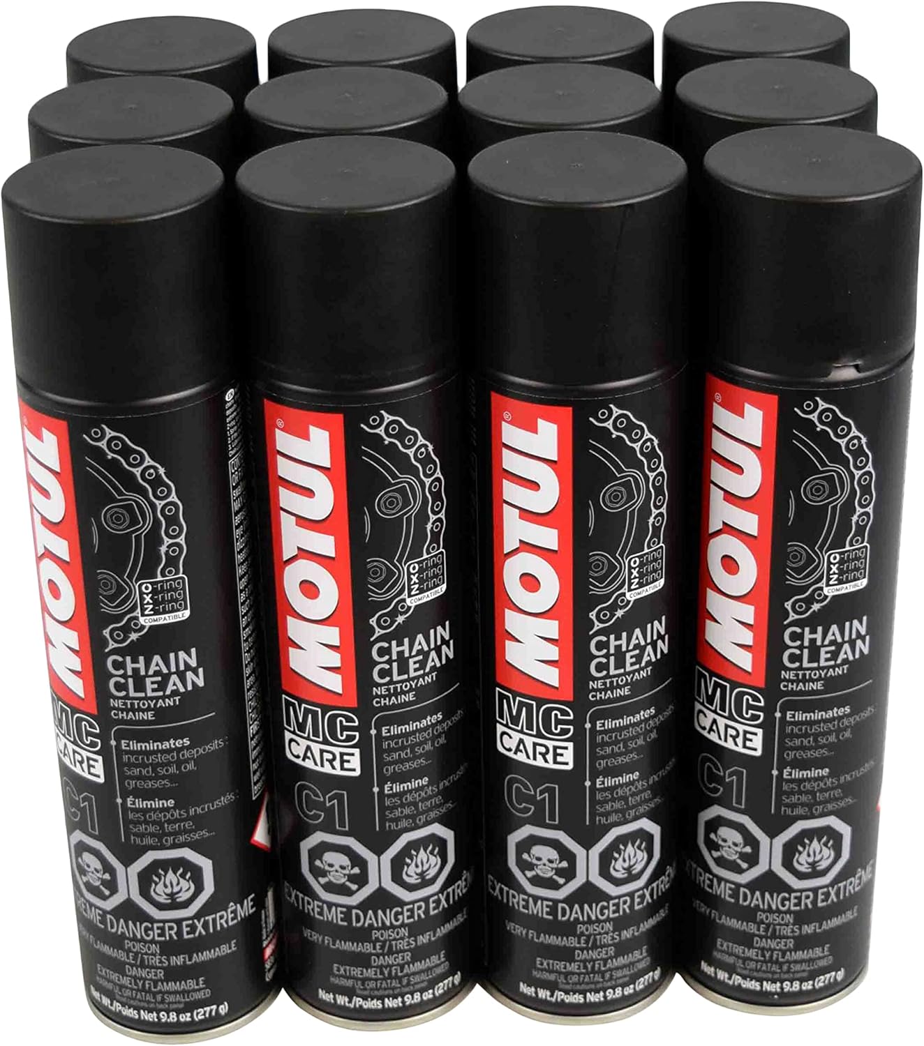 Amazon.com: Motul Chain Cleaner, C1 Chain Clean, 9.80 oz Aerosol, Set ...
