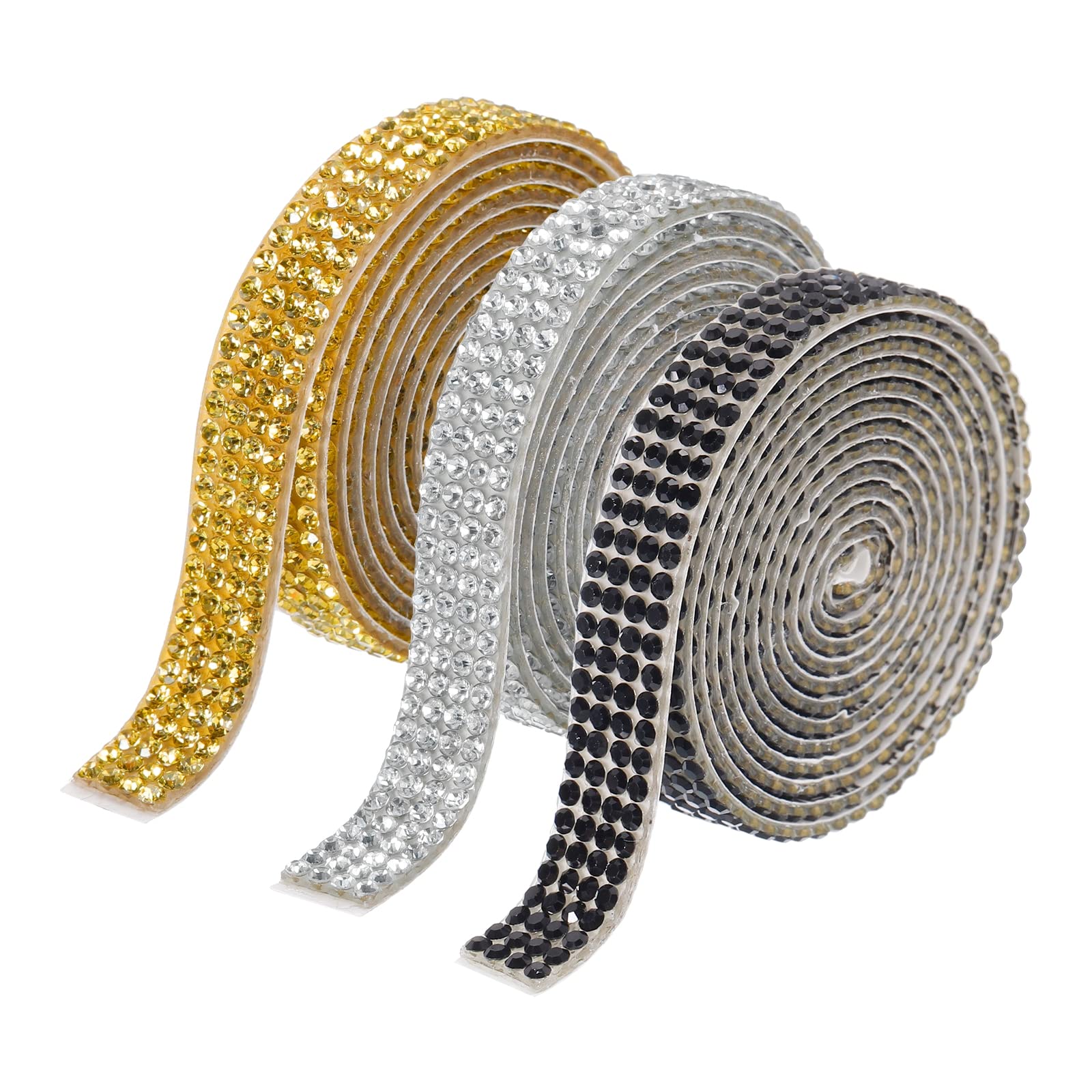 Amazon.com: MECCANIXITY 3 Rolls 3 Yards 8mm Self Adhesive Crystal ...