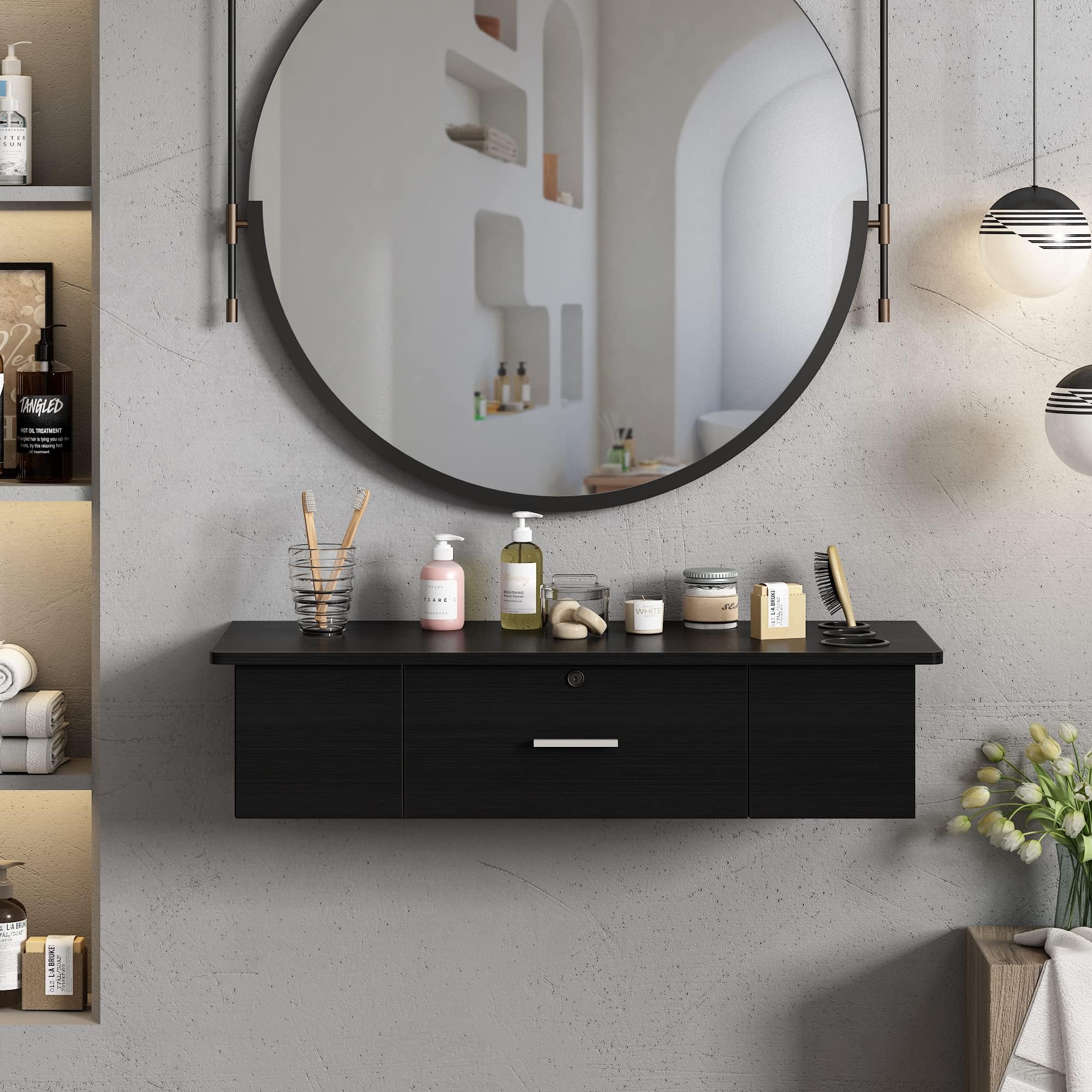 Amazon.com: PENNYNANA Wall Mount Styling Barber Station with Locked ...