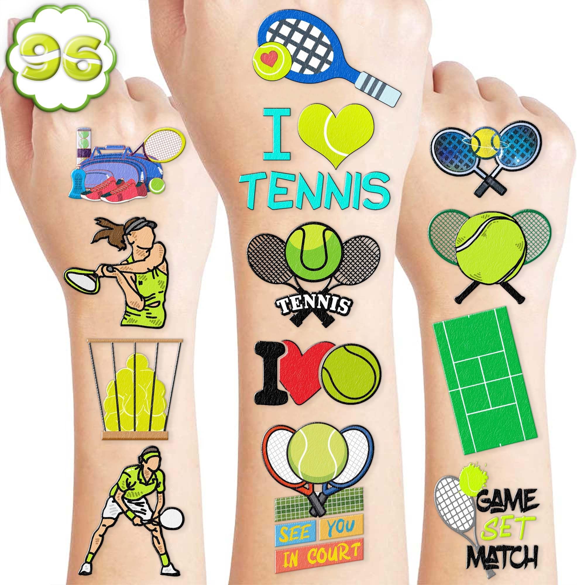 Amazon.com : 8 Sheets (96PCS) Tennis Temporary Tattoos Sports Stickers ...