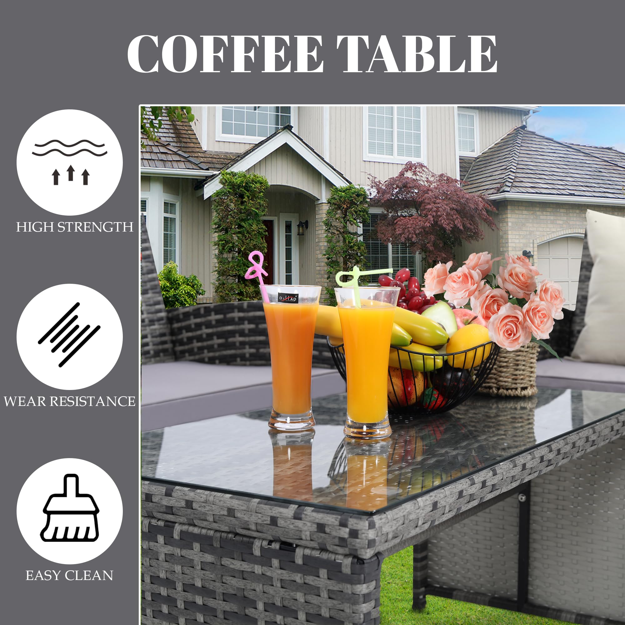 Snapklik.com : Murago 4 Piece Rattan Patio Furniture Conversation Set ...