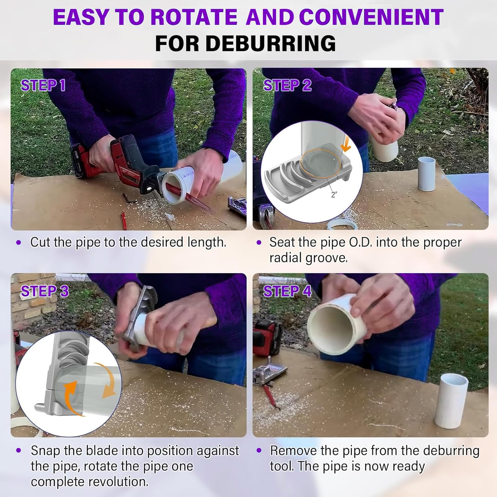 Snapklik.com : PVC Deburring Tool,Plastic Pipe Deburring Tool For 1 1 ...