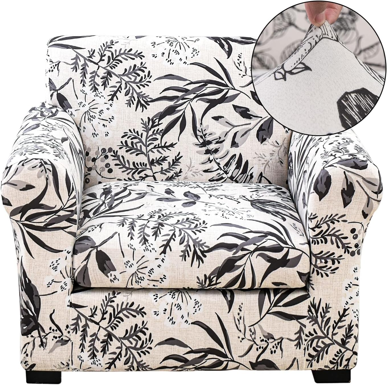 Amazon.com: FUANGUI 2 Piece Chair Covers Stretch Arm Covers Chair Couch ...