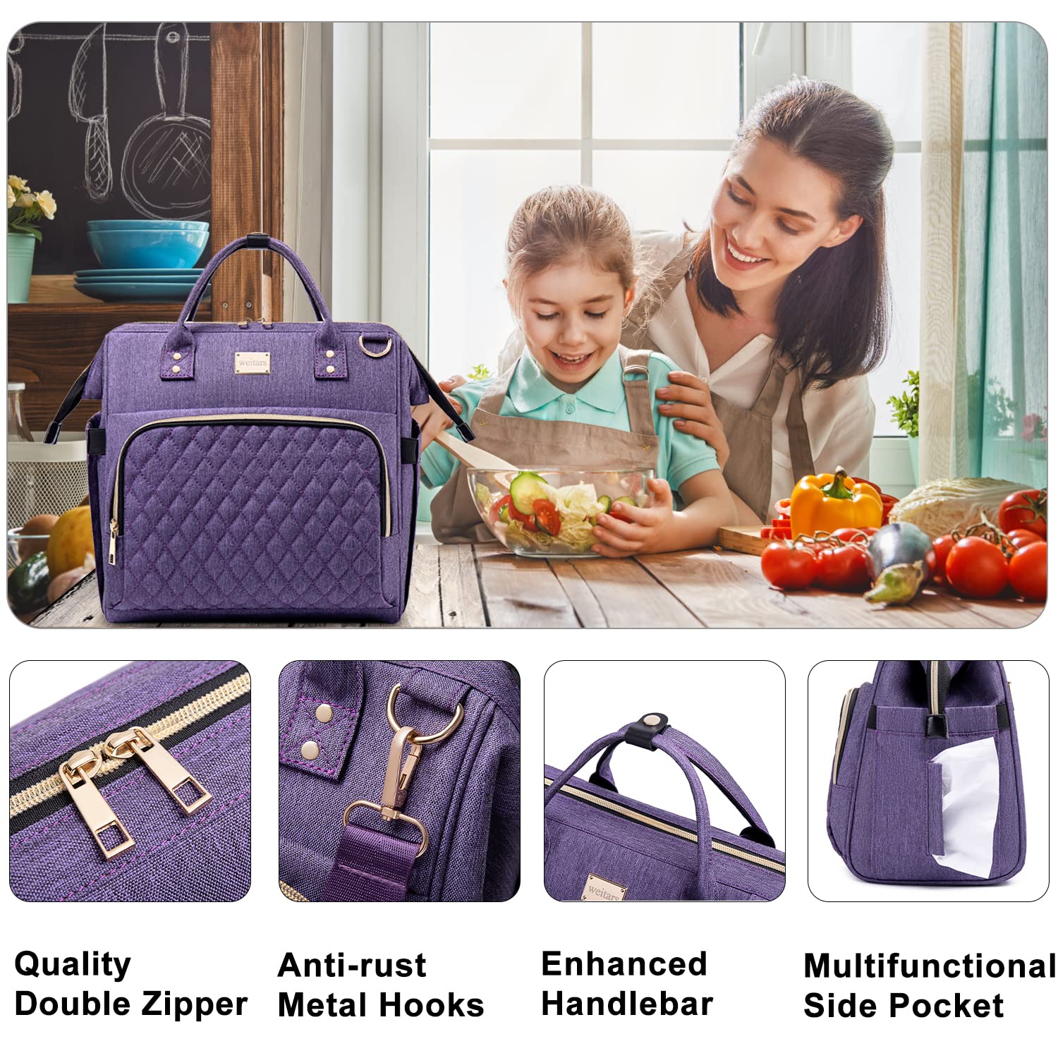 Weitars Lunch Bag for Women, Cute Insulated Lunch Box for Women for ...