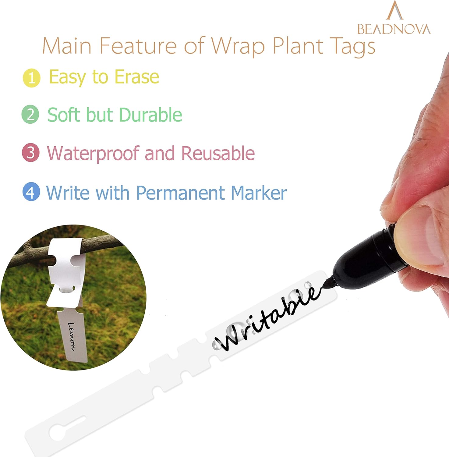 Buy BEADNOVA Tree Tags Plastic Plant Labels Wrap Around Hanging Tags ...