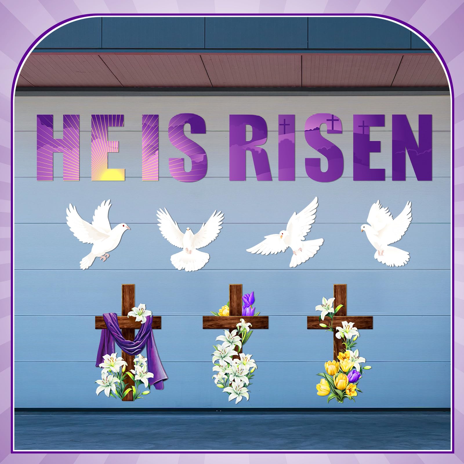 Snapklik.com : 16 Pcs Easter Garage Door Decoration Magnets He Is Risen ...