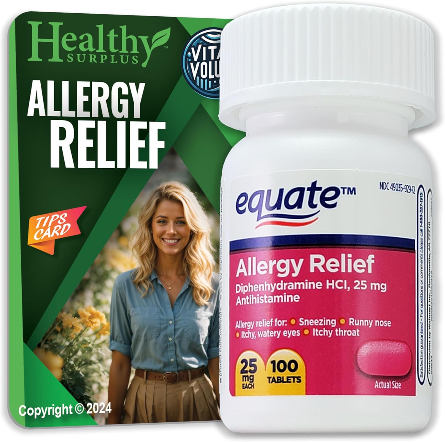 Amazon.com: Healthy Surplus® Vital Volumes Tips Card & Equate Allergy ...