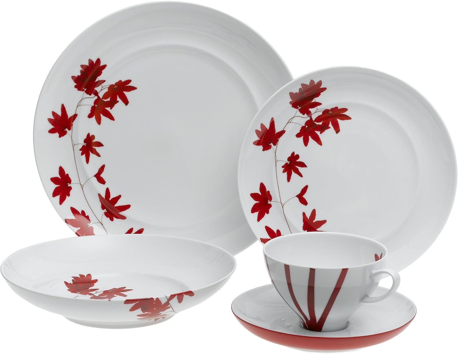Amazon.com | Mikasa Pure Red 5-Piece Place Setting: Dinnerware Sets ...