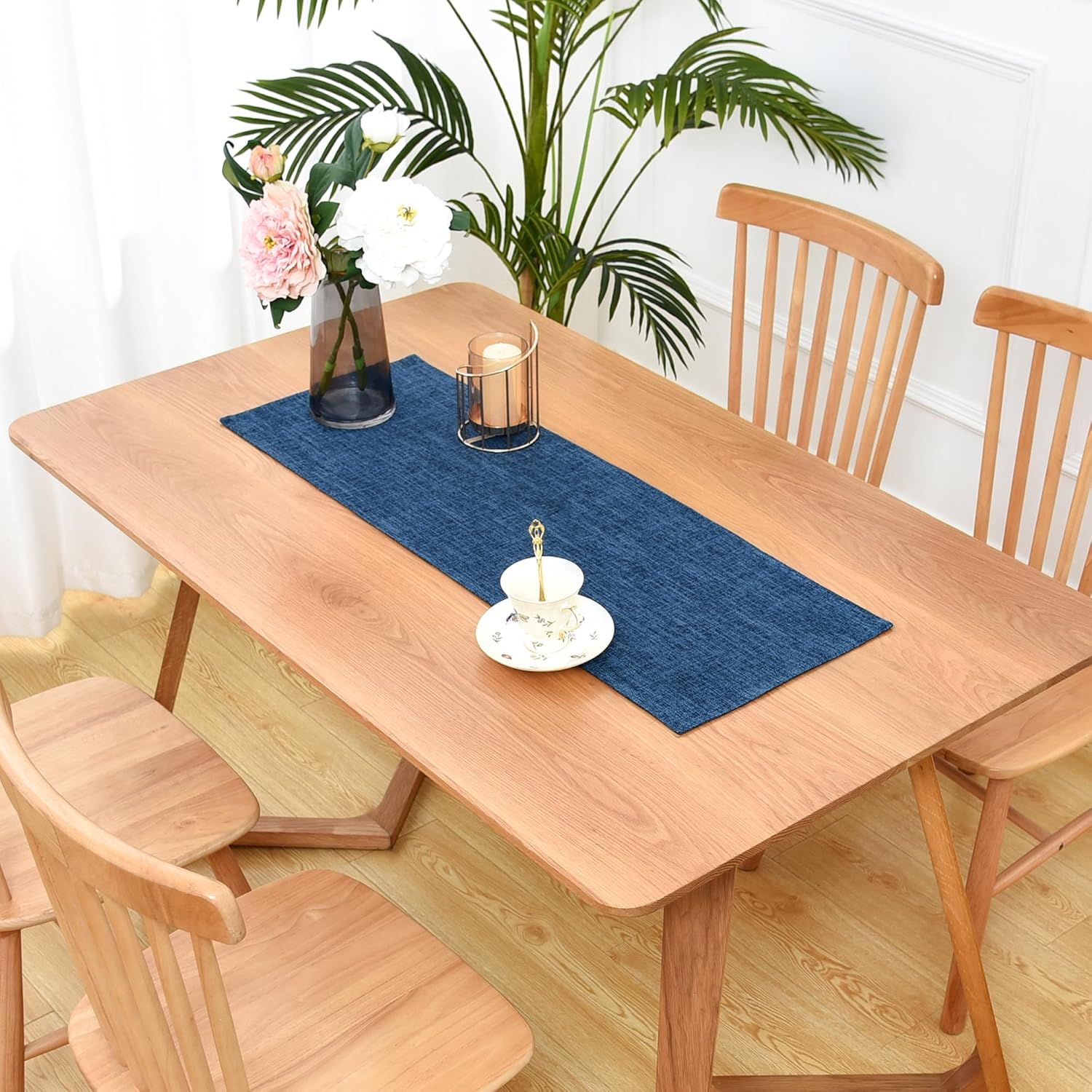 Amazon.com: Small Faux Linen Double Layer Table Runner 36 Inch ...