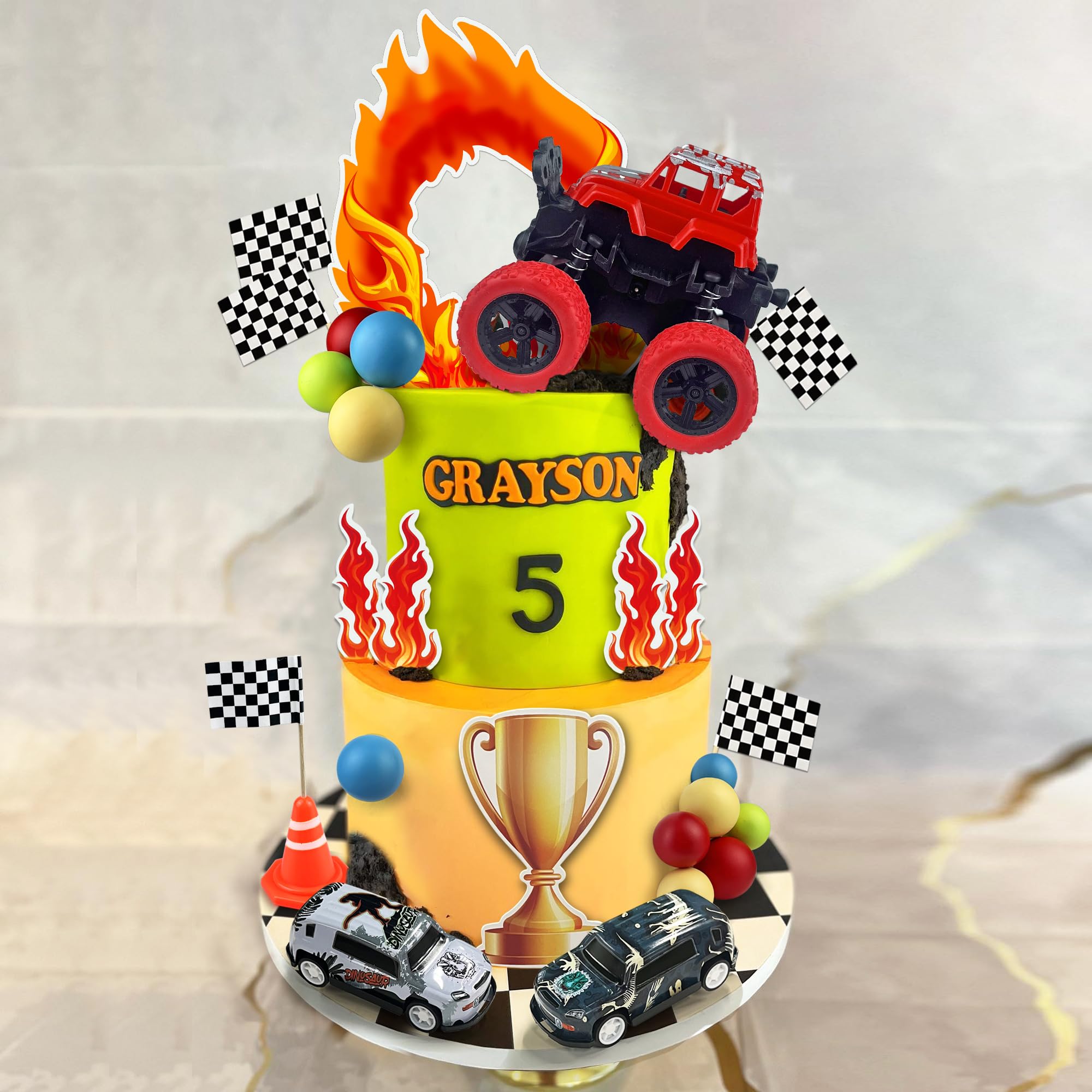 Snapklik.com : 30PCS Truck Cake Decorations Truck Cake Toppers Red Blue ...