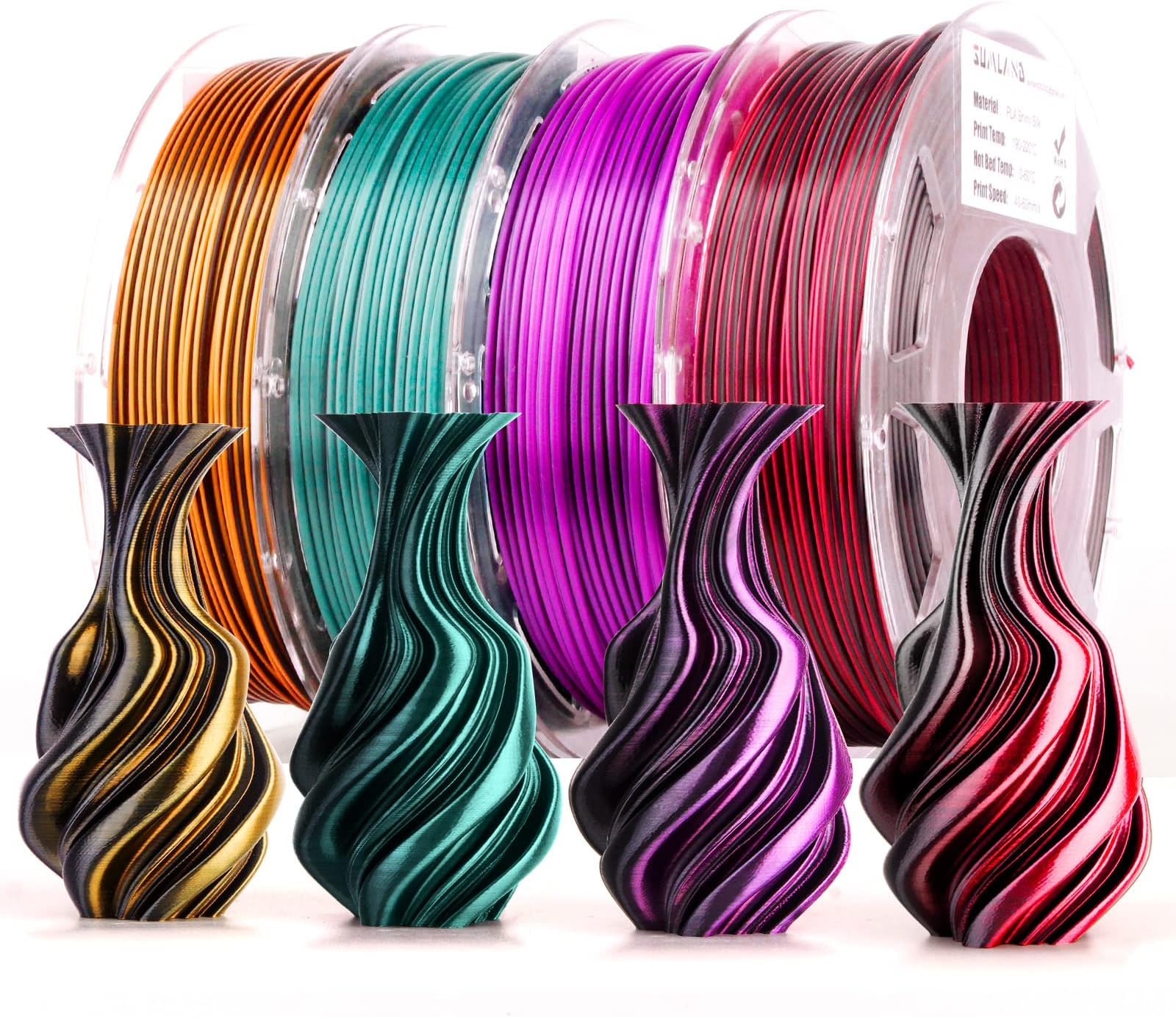 Amazon.com: SUMLAND PLA Filament 3D Printer Filament,Silk PLA Filament ...