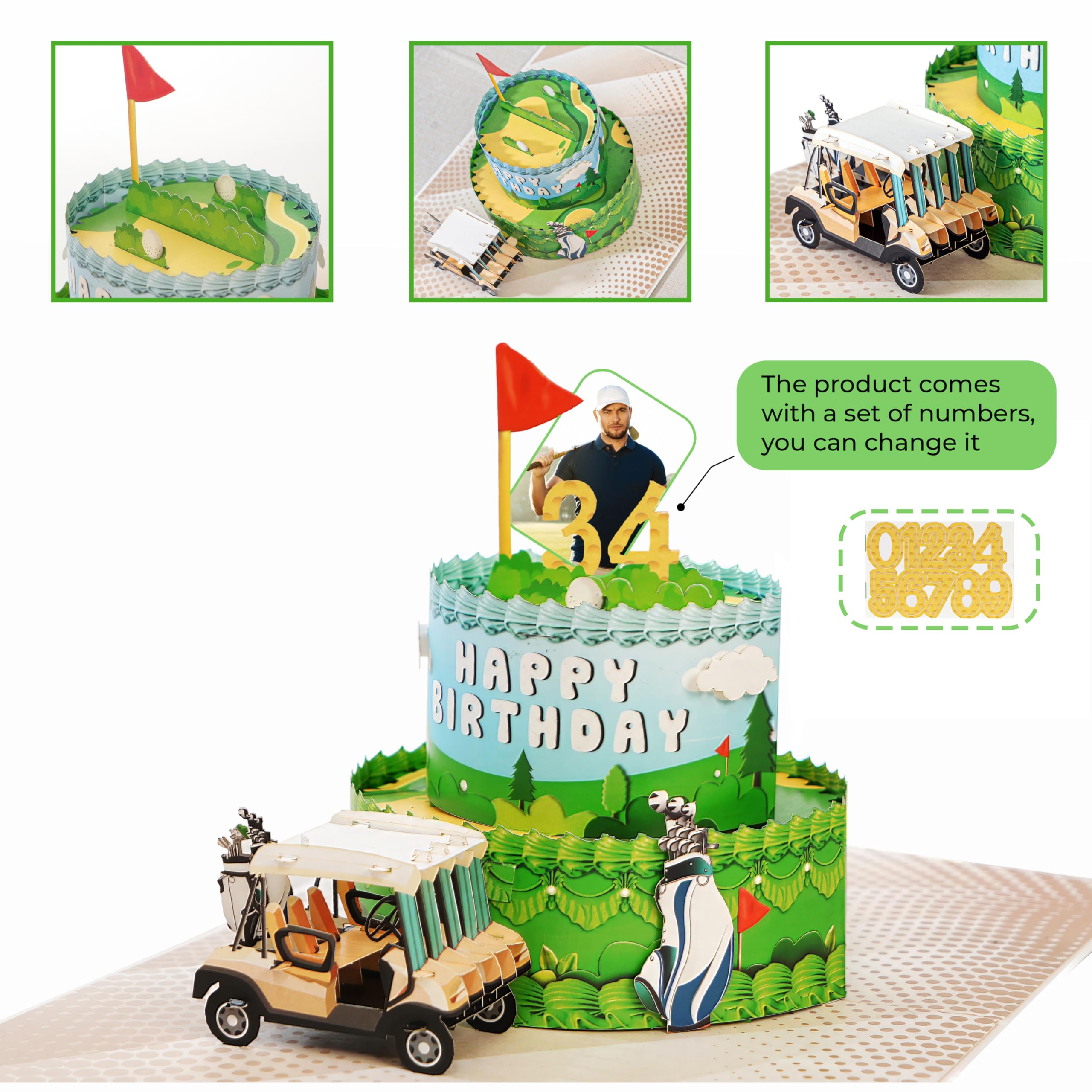 Snapklik.com : Golf Birthday Card - 3D Personalized, Funny, Handmade ...