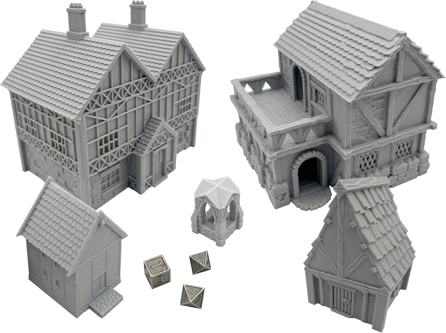 Amazon.com: Paintable Tabletop Miniature Little Town Building Terrains ...