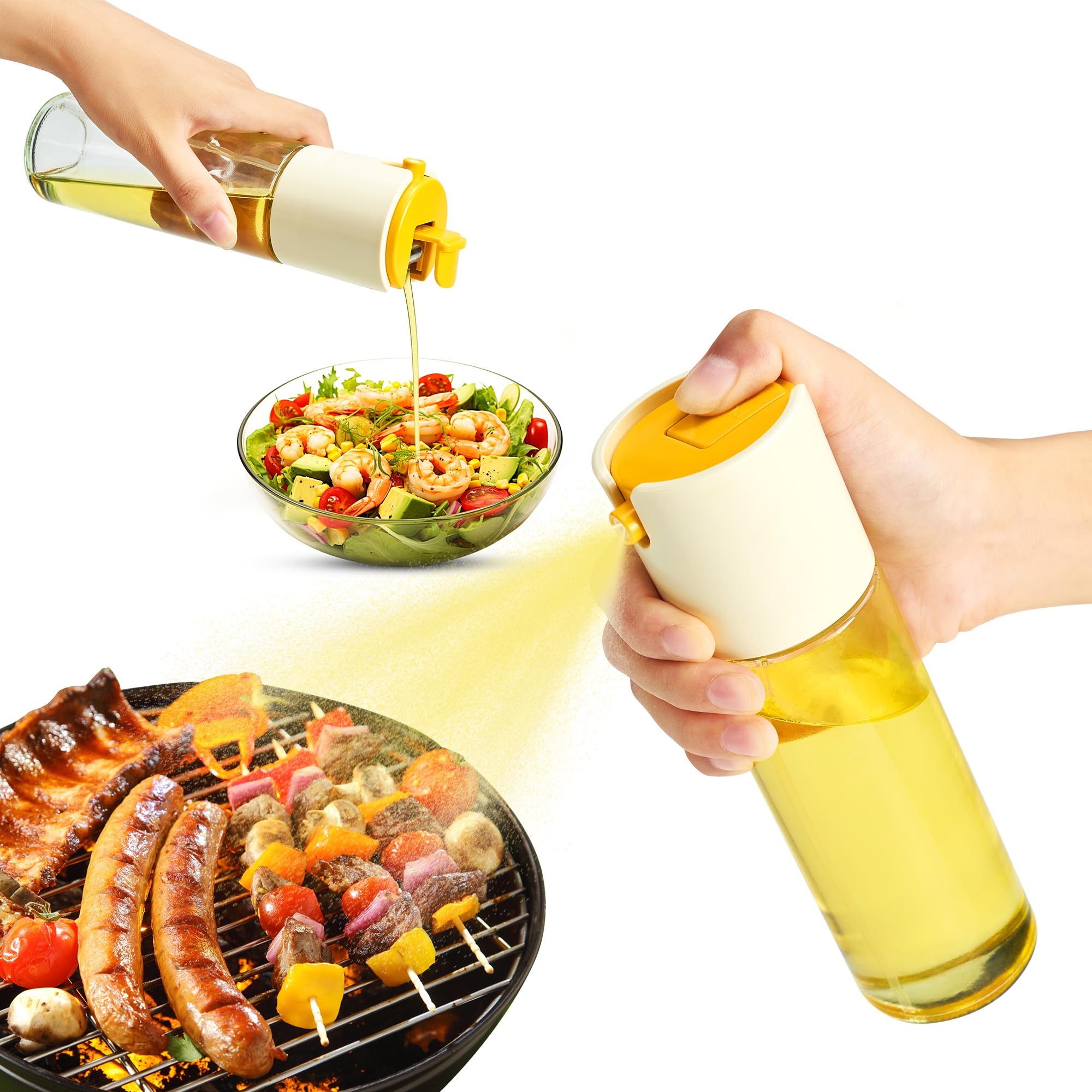 Amazon.com: Oil Spray Dispenser Bottle for Kitchen - 2-in-1 Oil ...