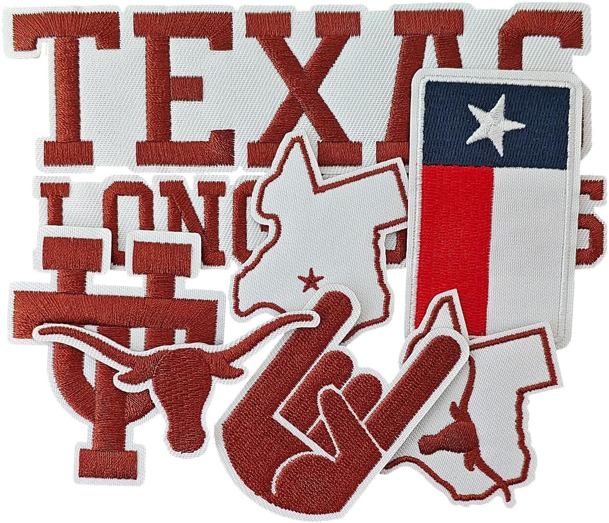 Amazon.com: ETDesign #1111W Texas Flag,Longhorns,Bull Embroidery Iron ...