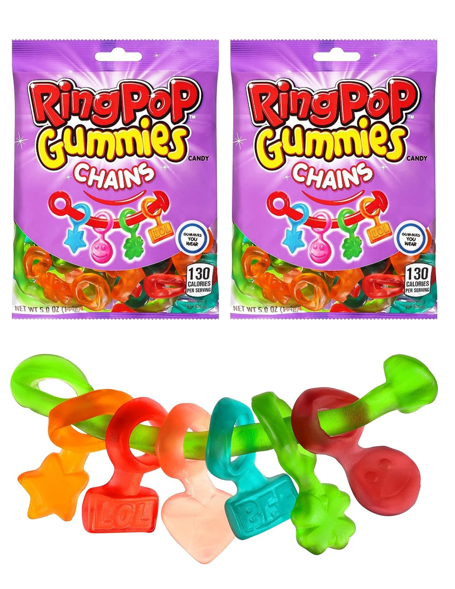 Amazon.com : Ring Pop Gummies Chains (Edible Jewelry Bracelet) - Gift ...
