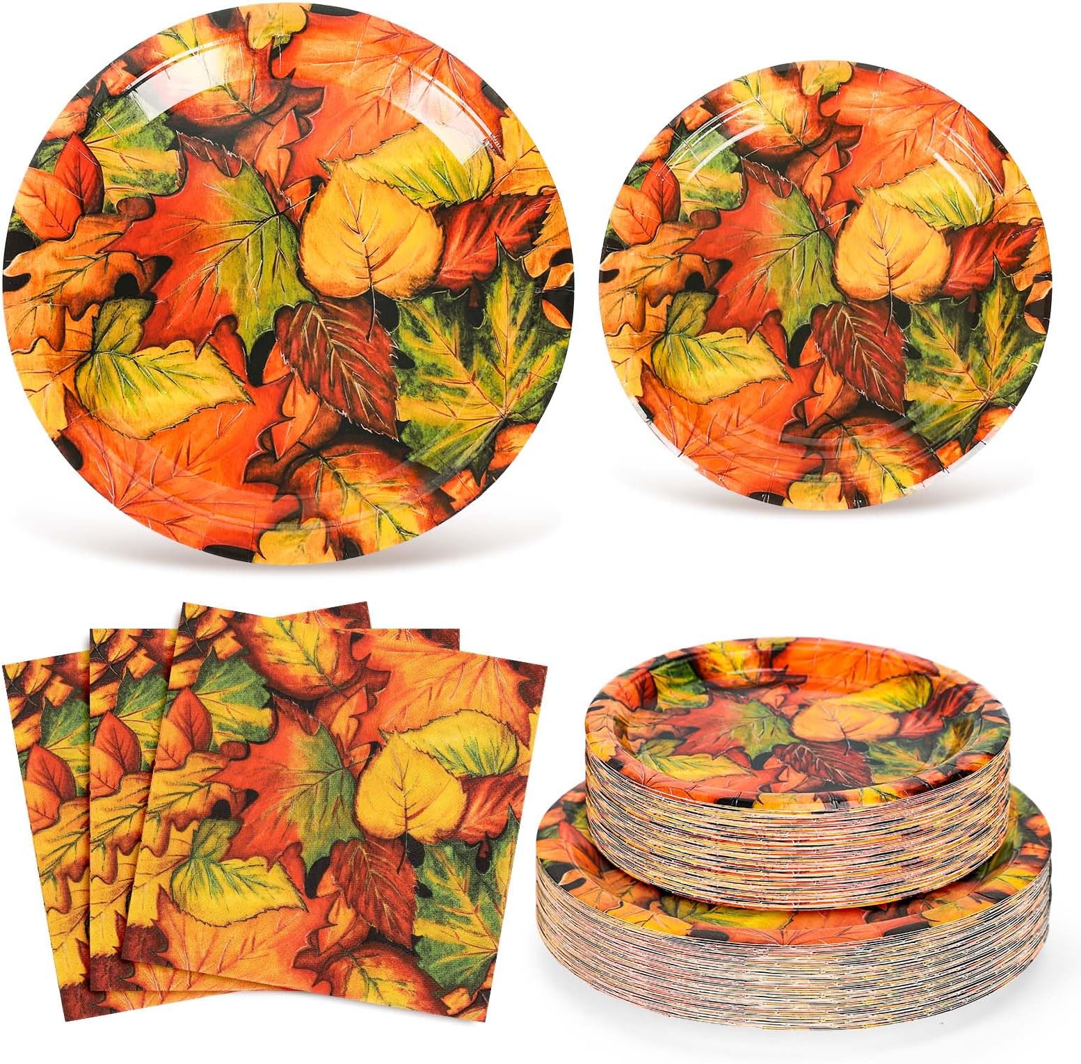 Amazon.com: Juweked 60Pcs Fall Plates and Napkins Sets Fall Floral ...