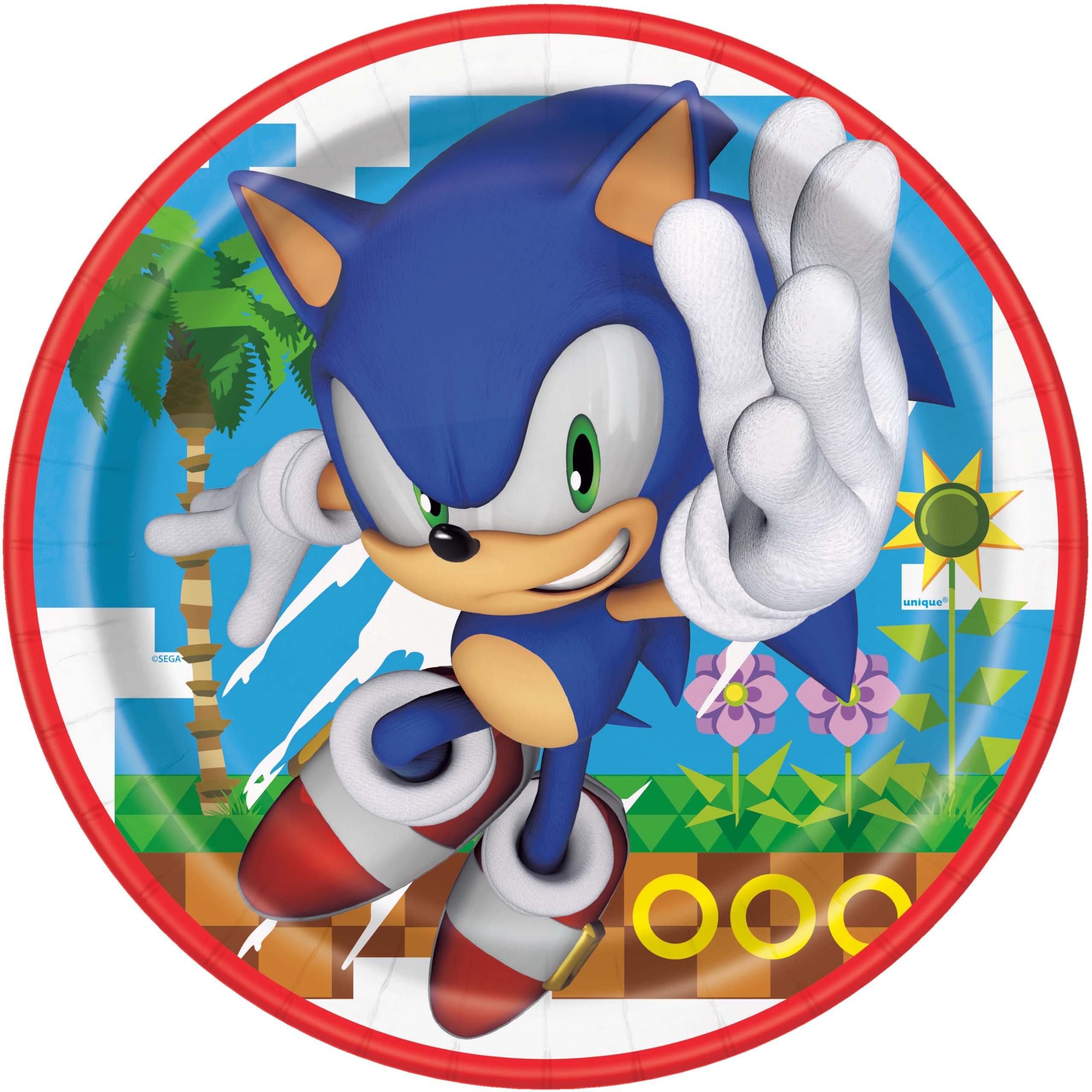 Amazon.com: Unique Red & Blue Sonic the Hedgehog Round Paper Dinner ...