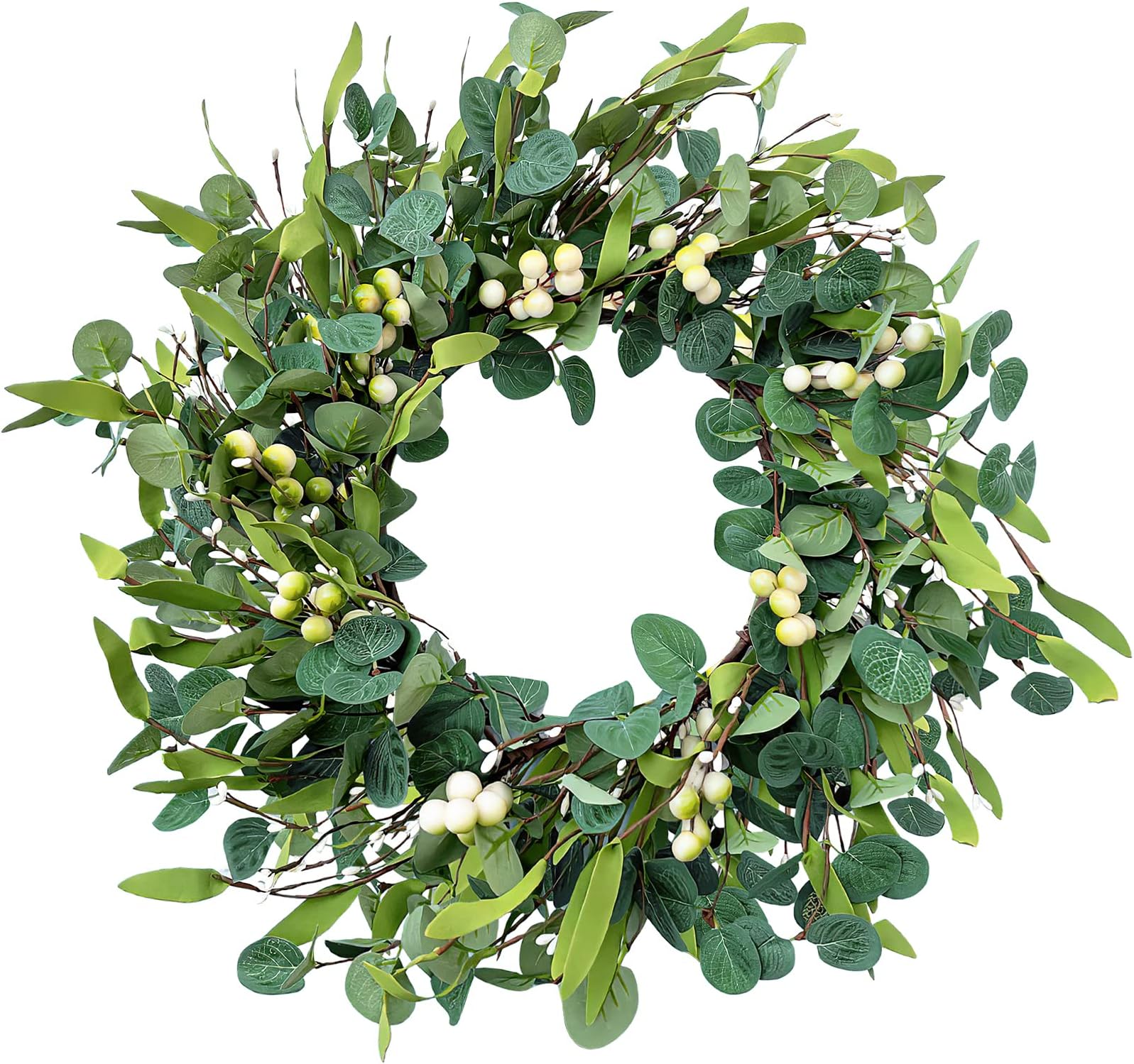 artplants.de Spring wreath with Ranunculus, daisies, cream, Ø 10"/25cm ...