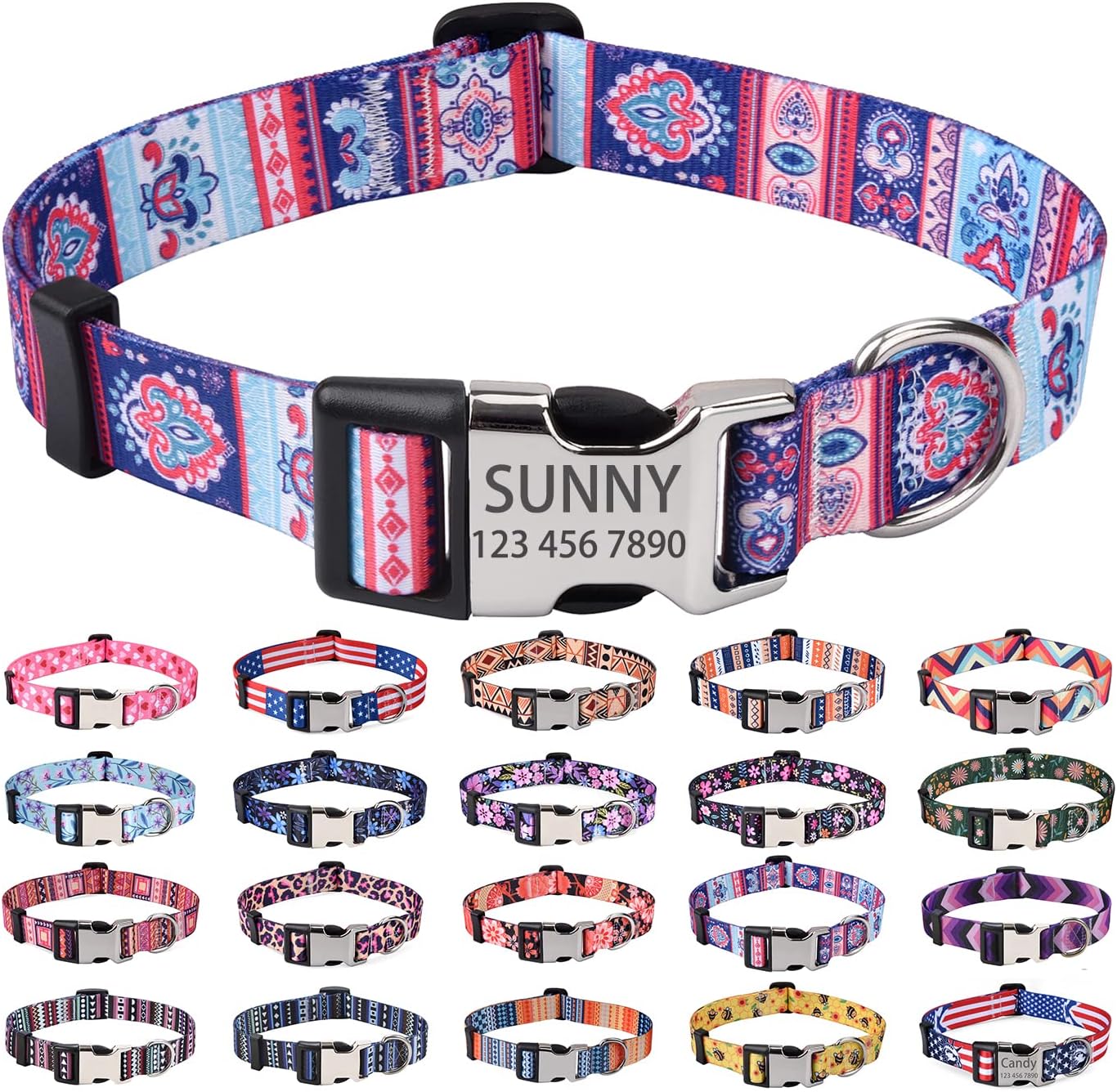 Amazon.com : Mihqy Personalized Dog Collars, Customized Dog Collar with ...