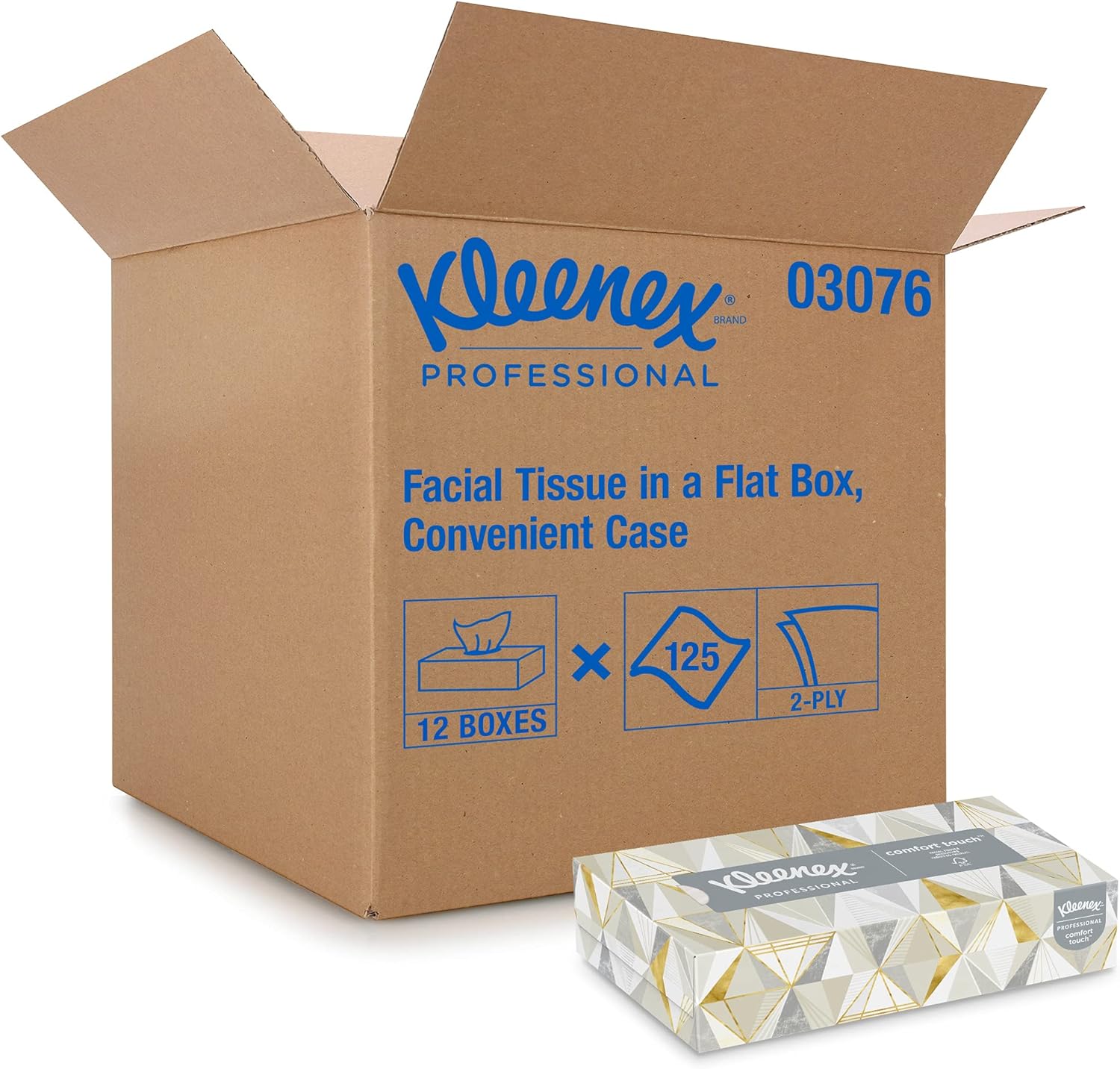 Kleenex Facial Tissue (03076), Flat Tissue Boxes, 12 Boxes/Convenience ...