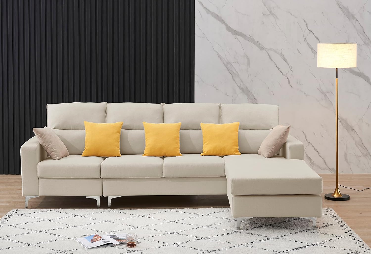 Amazon.com: UBGO Modular Sofa,Left and Right Interchangeable,L-Shaped ...