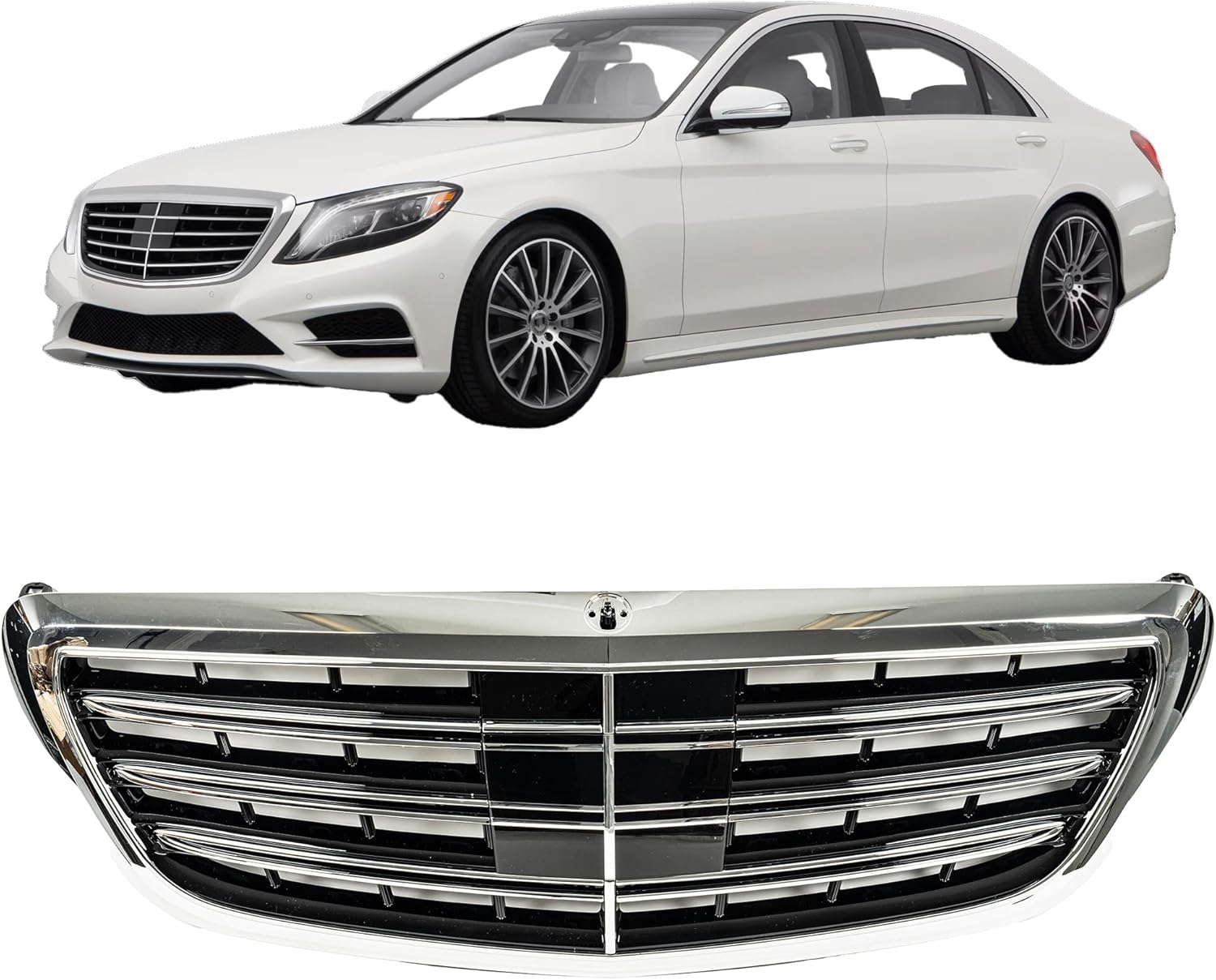 Amazon.com: For 2016 Mercedes S Class S550 S600 Front Bumper Grille ...