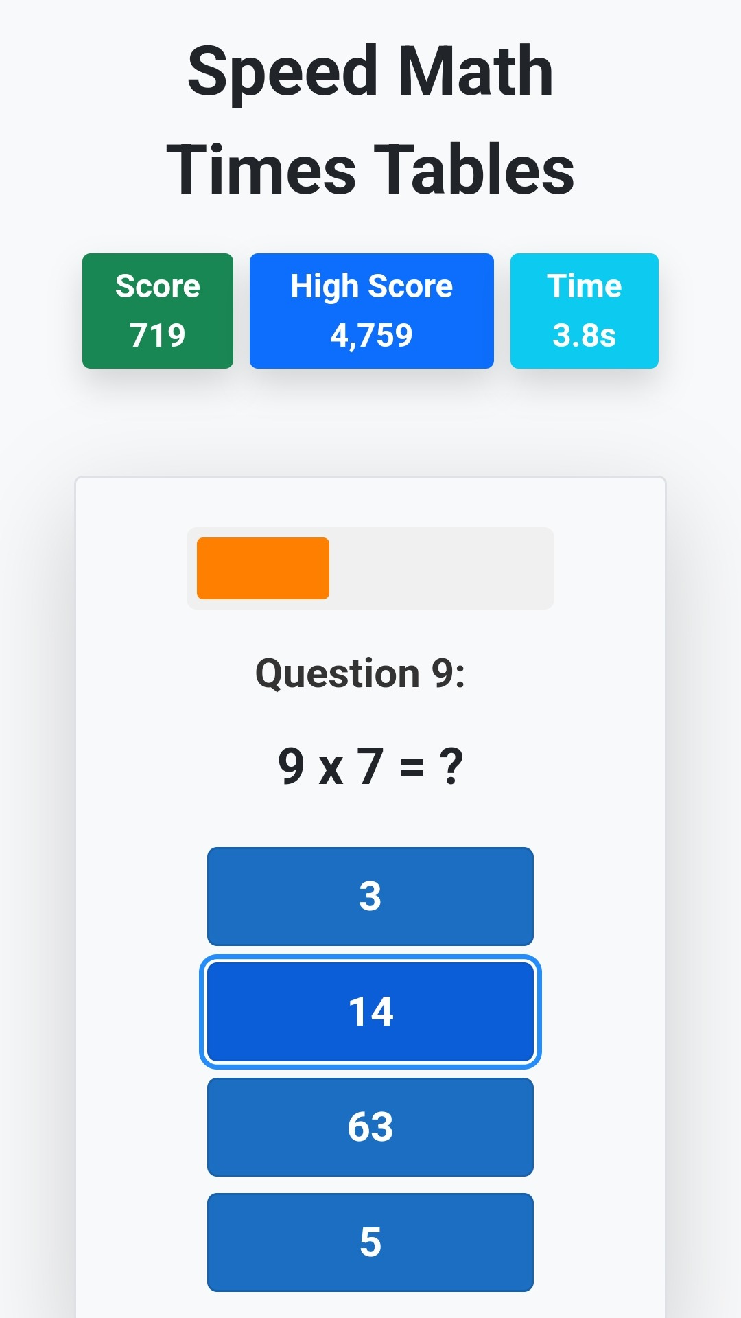 Speed Math Times Tables - App on Amazon Appstore