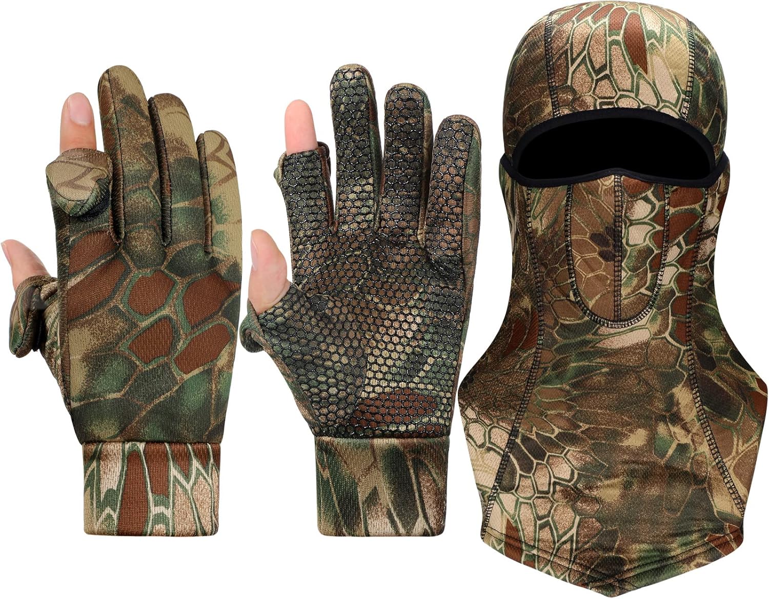 Hestya Camo Hunting Gloves for Men Full Face Cover Hunting Mitten ...