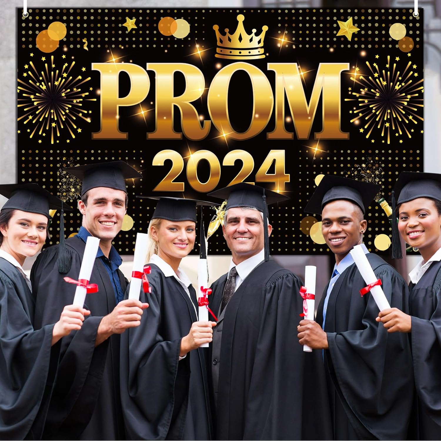 Prom 2024 Banner Prom Backdrop Gold and Black Philippines | Ubuy