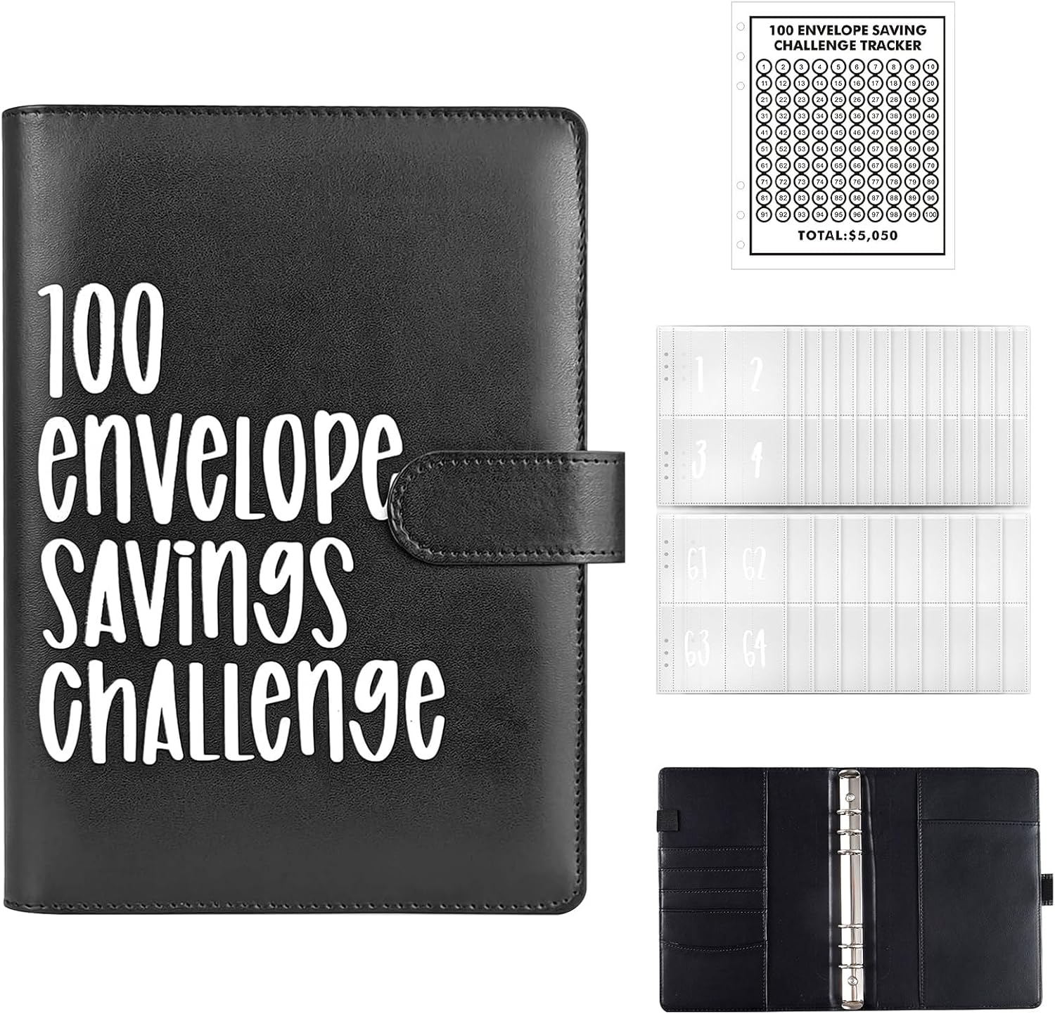 Jenrisben 100 Envelopes Saving Challenge UK Money Saving Wallet 100 ...