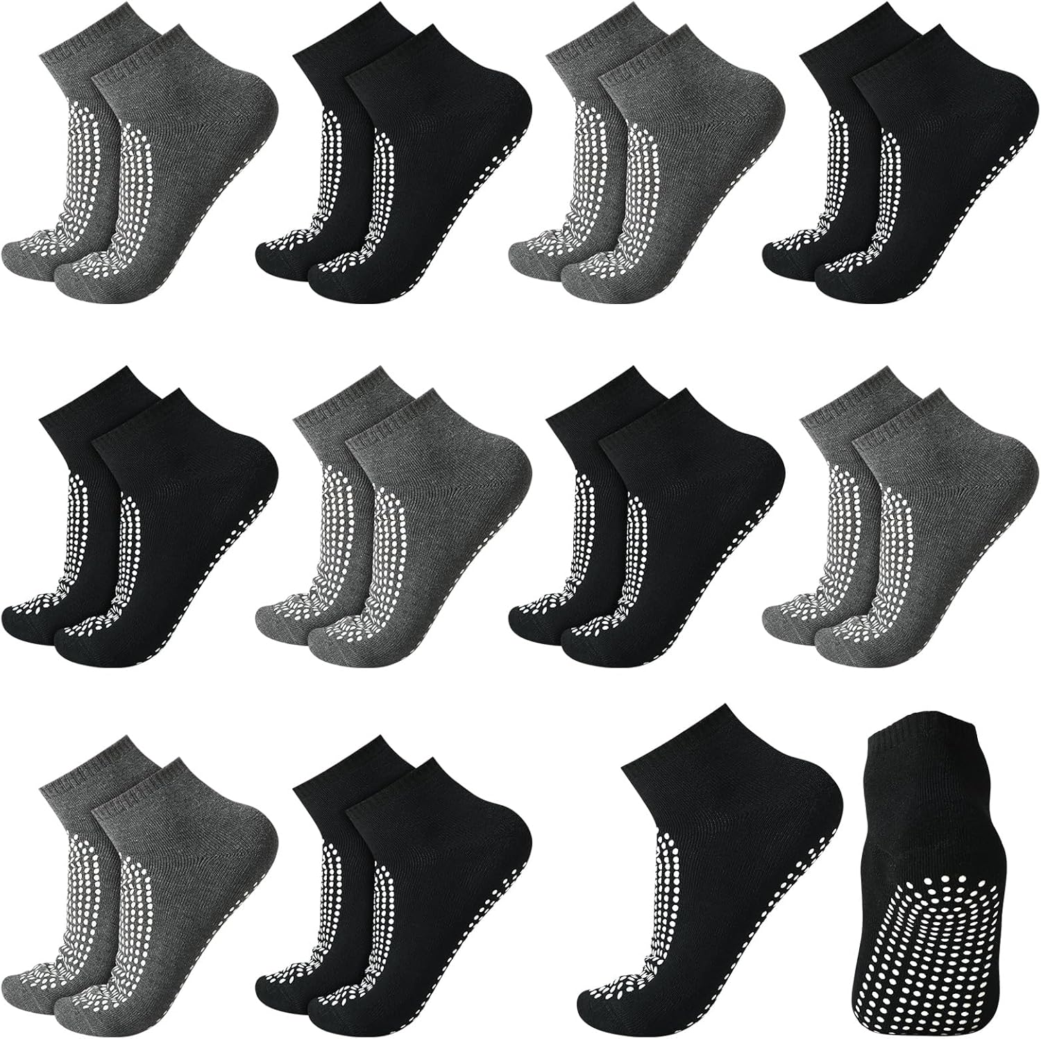 Amazon.com: Bunnycool 10 Pairs Non Slip Socks with Grip Pilates Sock ...