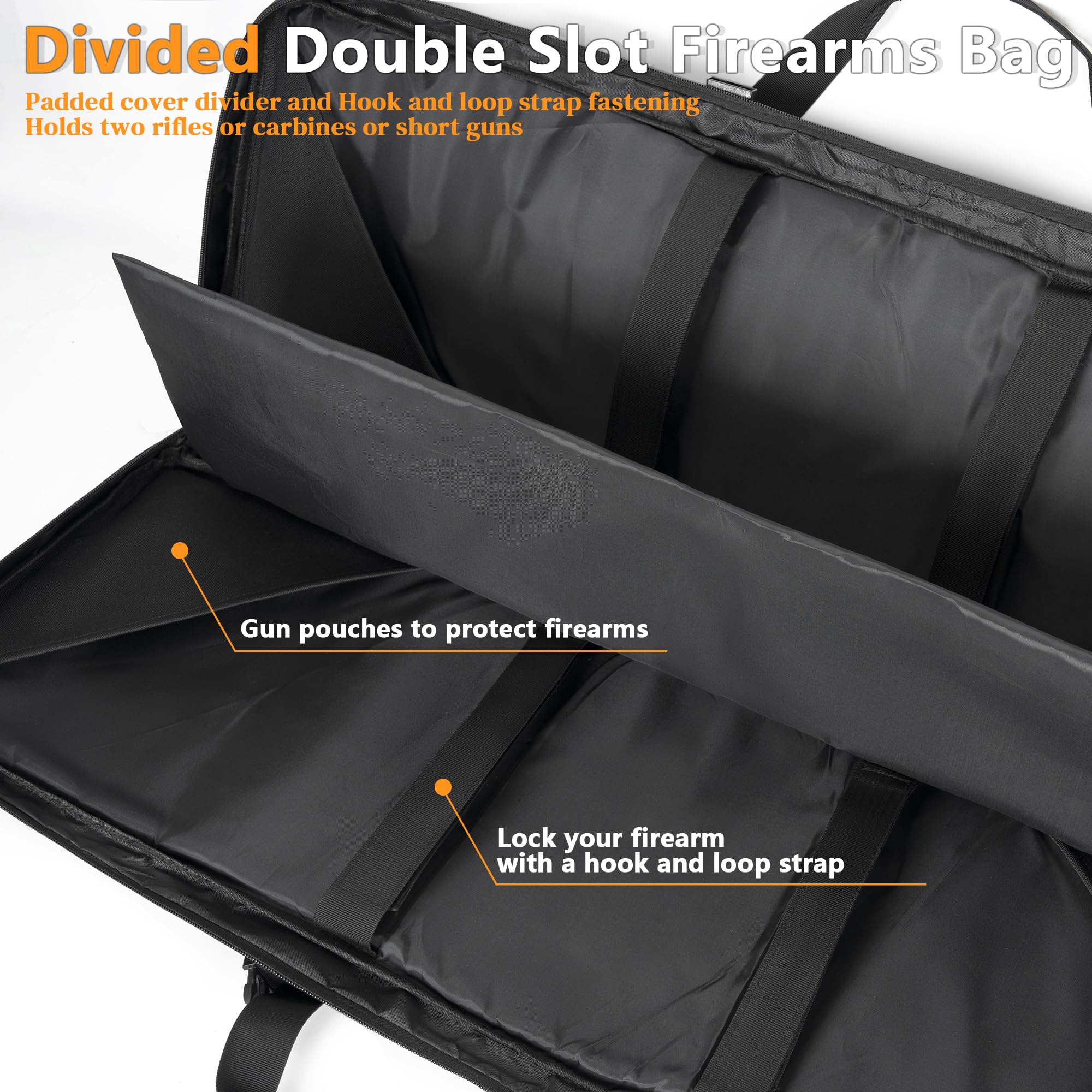 Snapklik.com : 48" Double Rifle Case Soft Bag, Gun Case Tactical For ...