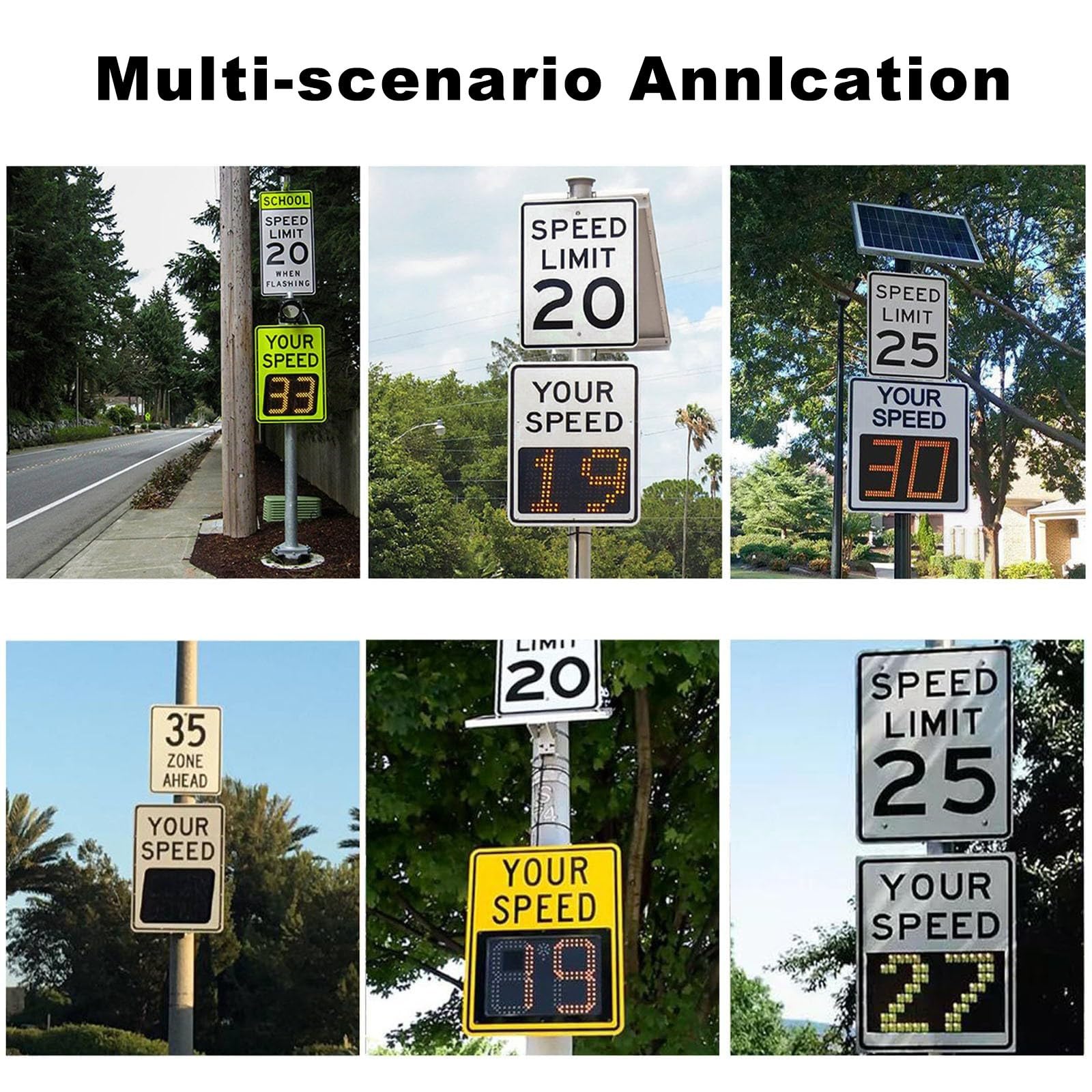 Solar Powered Speed Limit Signs Solar Powered Max. Speed Limitation