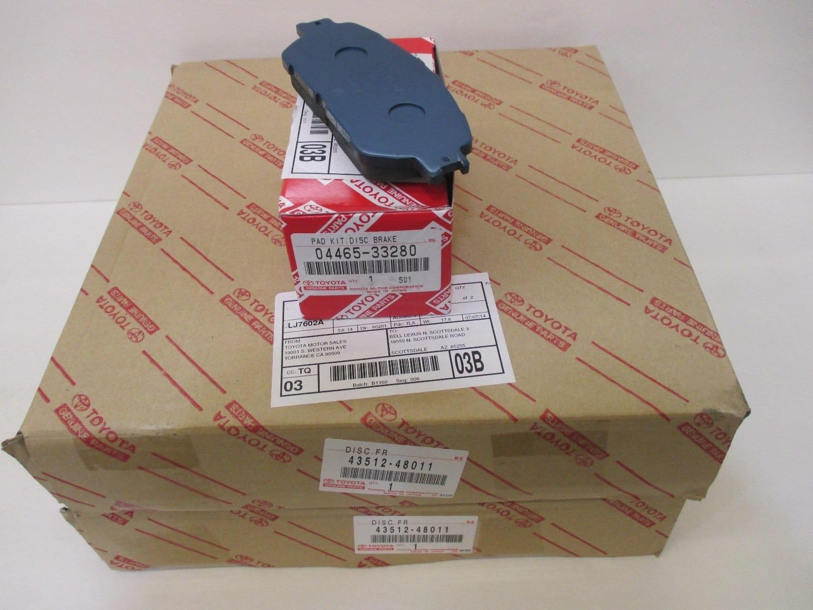 Amazon.com: LEXUS OEM FACTORY FRONT BRAKE PADS AND ROTOR SET 2010-2016 ...