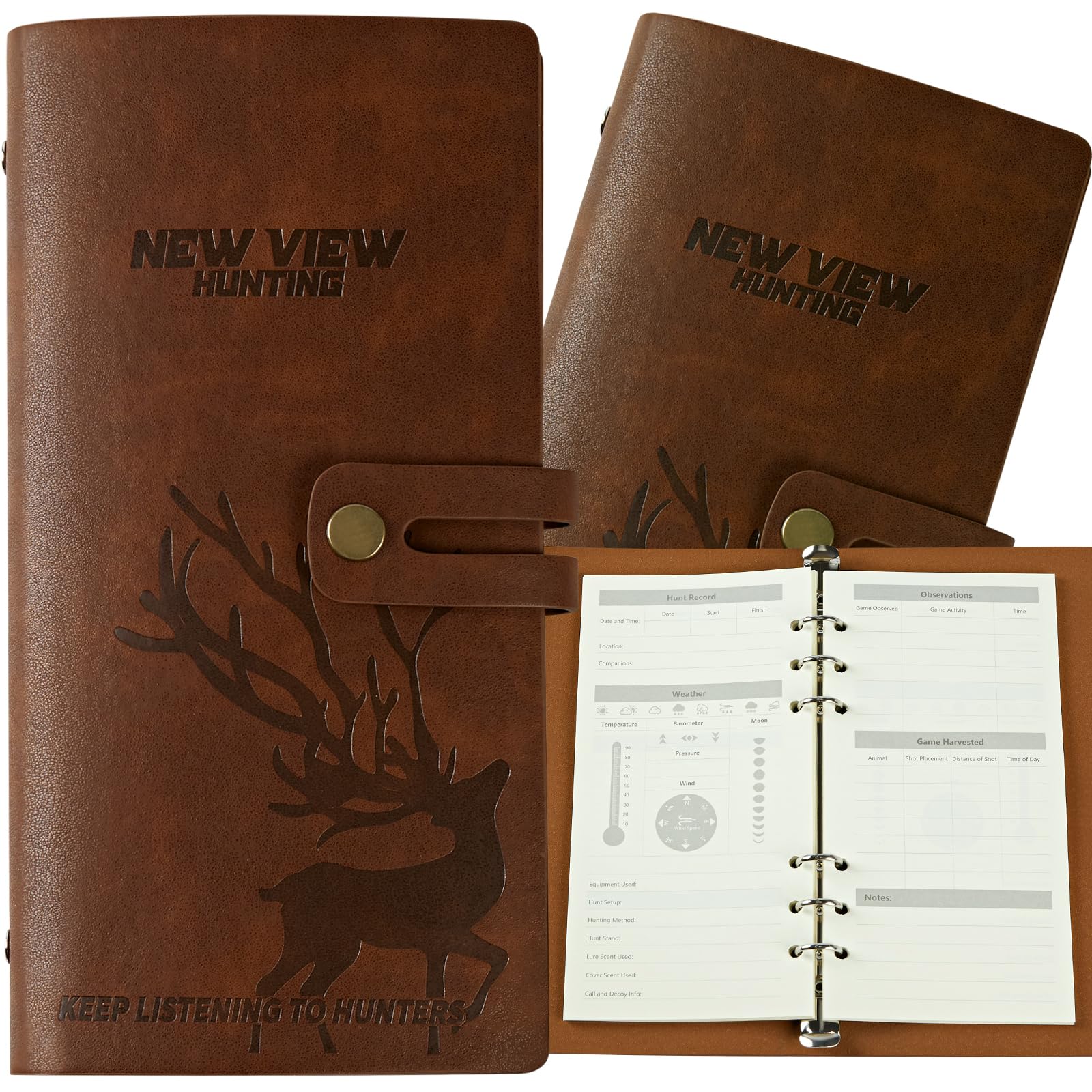 Amazon.com : 2 Pcs Leather Hunting Log Book for Hunter Record Hunt ...