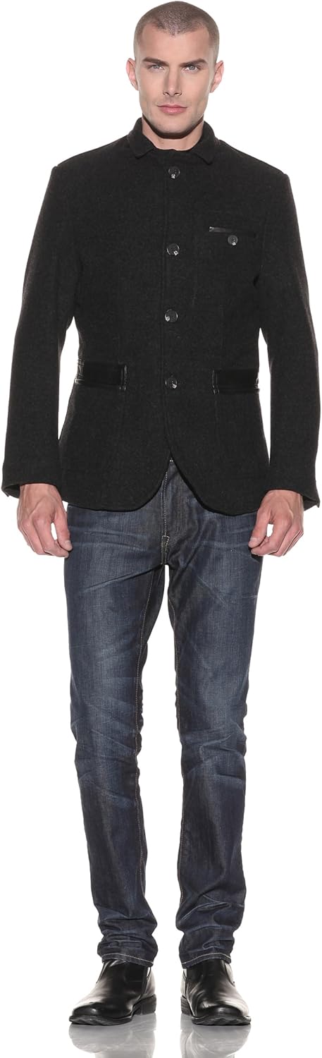 Jet Lag Men's Wool Sport Coat with Removable Vest, Charcoal, XXXL at ...