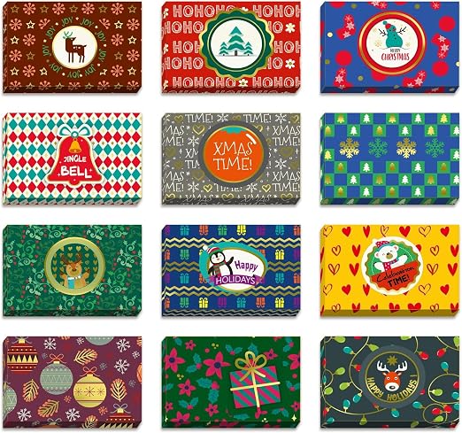 Amazon.com: easykart labels 24 Christmas Gift Card Holder with Name ...