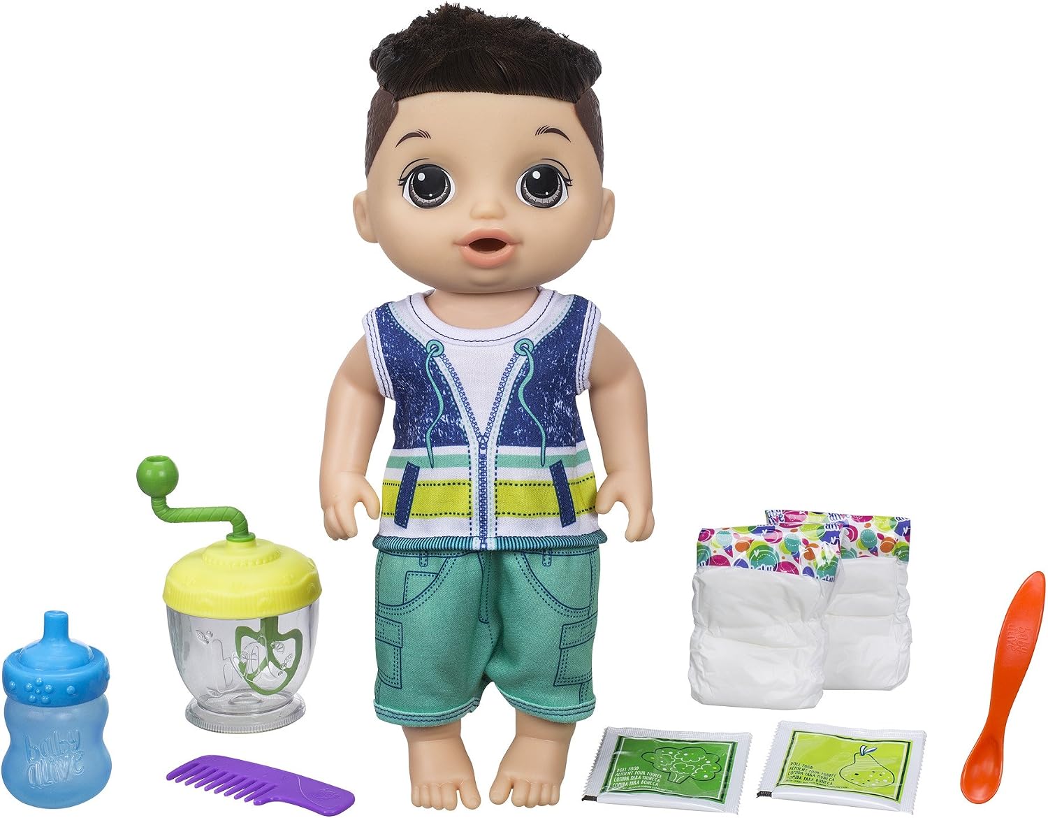 Amazon.com: Baby Alive Sweet Spoonfuls Baby Doll Boy (BR) : Toys & Games