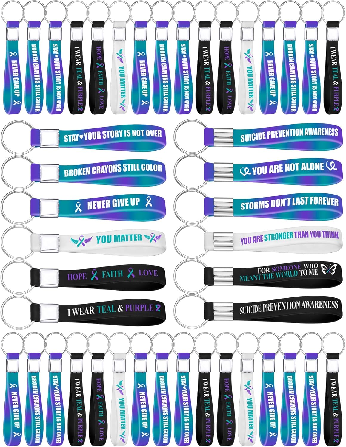 Amazon.com: Highergo 60 Pcs Suicide Prevention Awareness Silicone ...