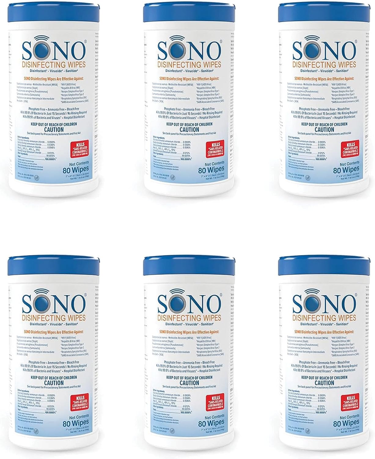 Amazon.com: SONO Disinfecting Wipes - Medical-Grade, Alcohol-Free, No ...