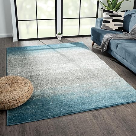Amazon.com: LUXE WEAVERS Abstract Blue Ombre 5x7 Coastal Area Rug ...