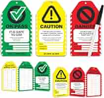 50-Pack Scaffold Inspection Tags - 5.75x3.25" Waterproof Plastic Status ...