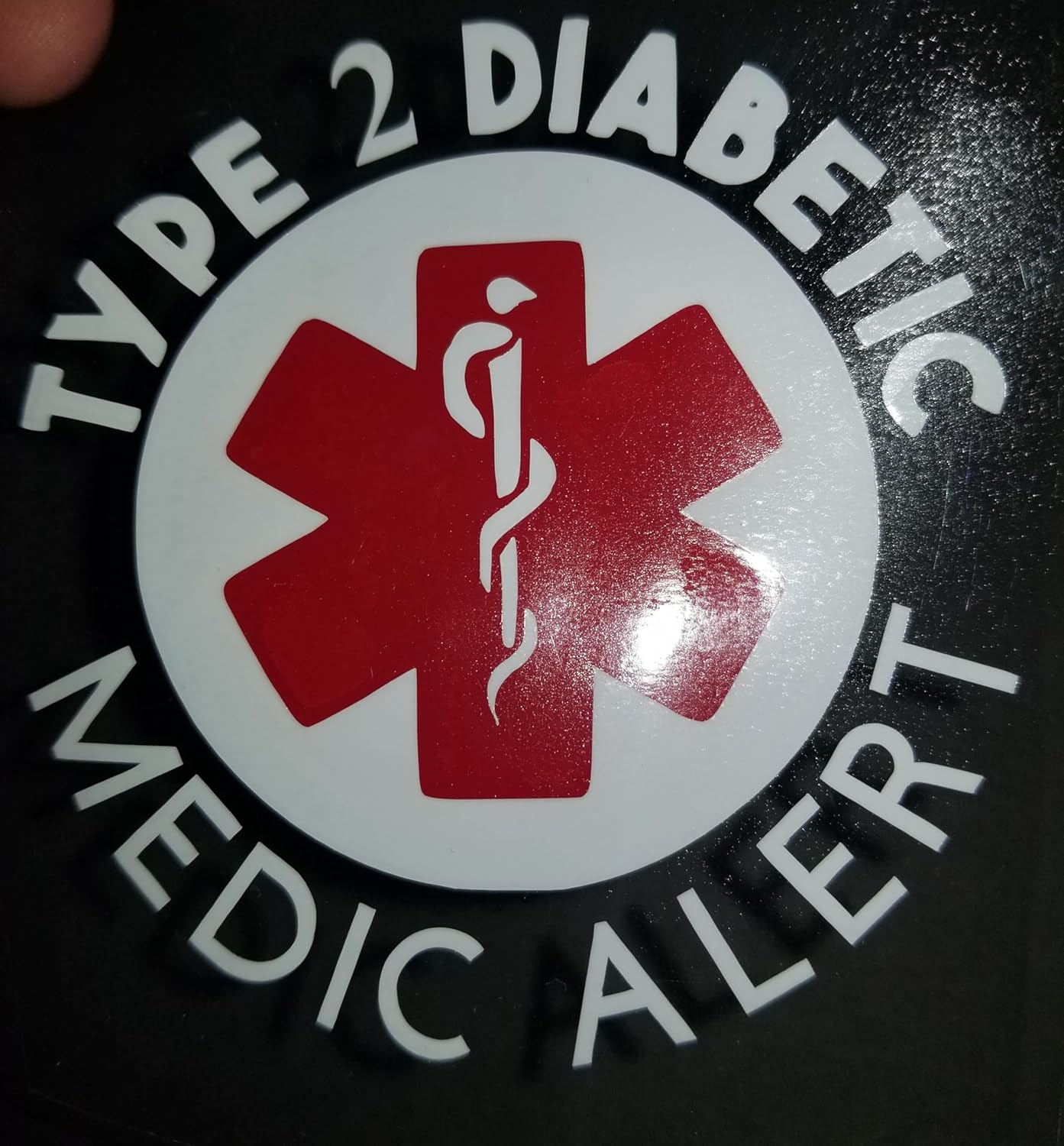 Amazon.com: Type 2 Diabetic Medic Alert Window Sticker "White, Red Text ...