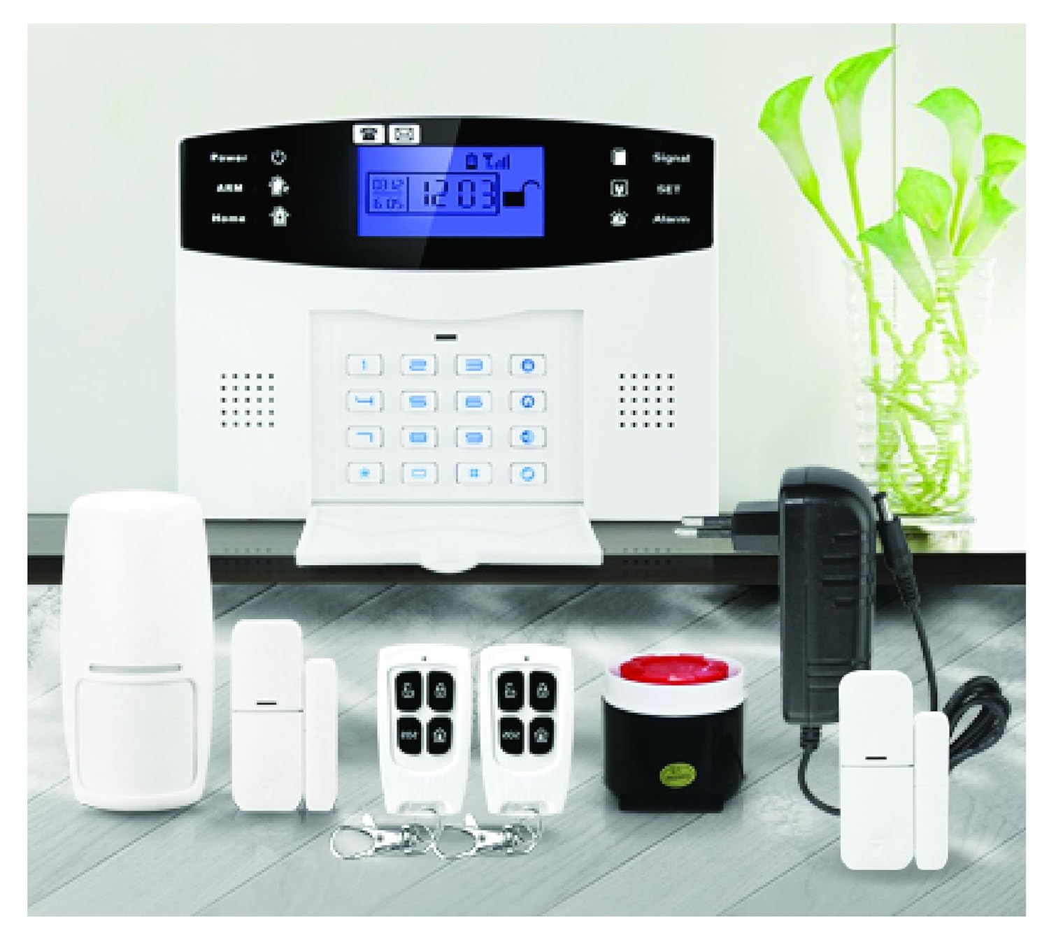 iBELL GSM Home Security Alarm System with 2 Door Sensors, 1 Motion ...